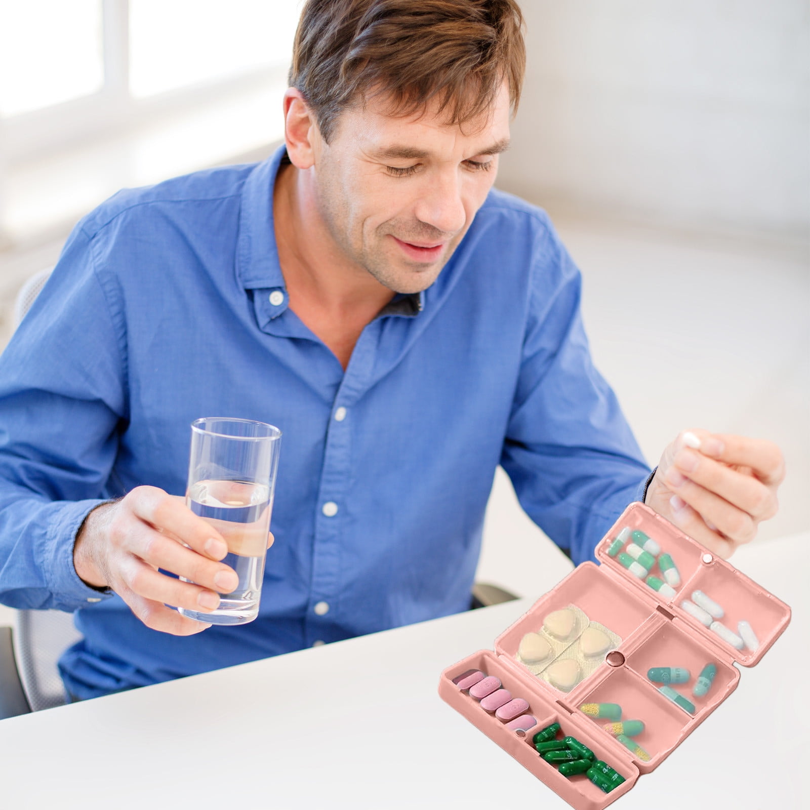 YIMWNYI Airtight Vitamin Organizer, Large Vitamin Dispenser, 7 ...