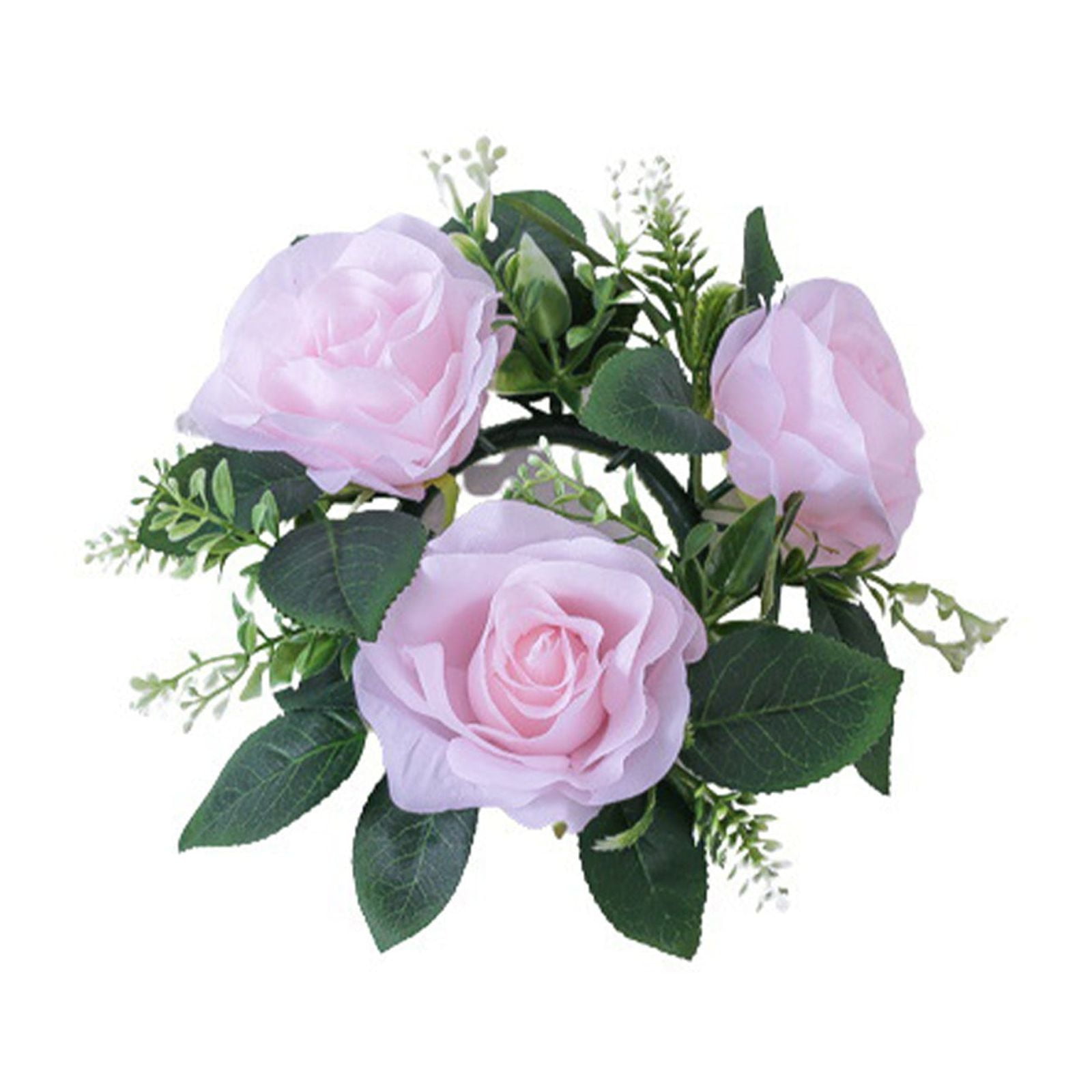 YIMWNYI Artificial Rose Candle Wreath, Silk Flower Ring, Wedding ...