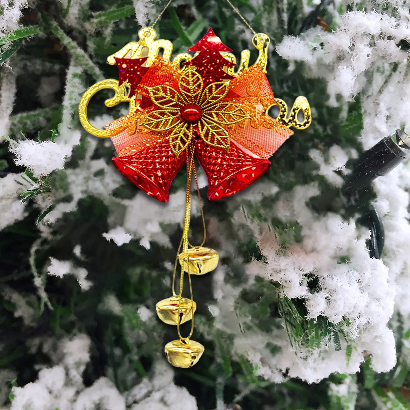 YIMWNYI Christmas Bell Ornaments, ABS Hanging Bells, Christmas Tree ...