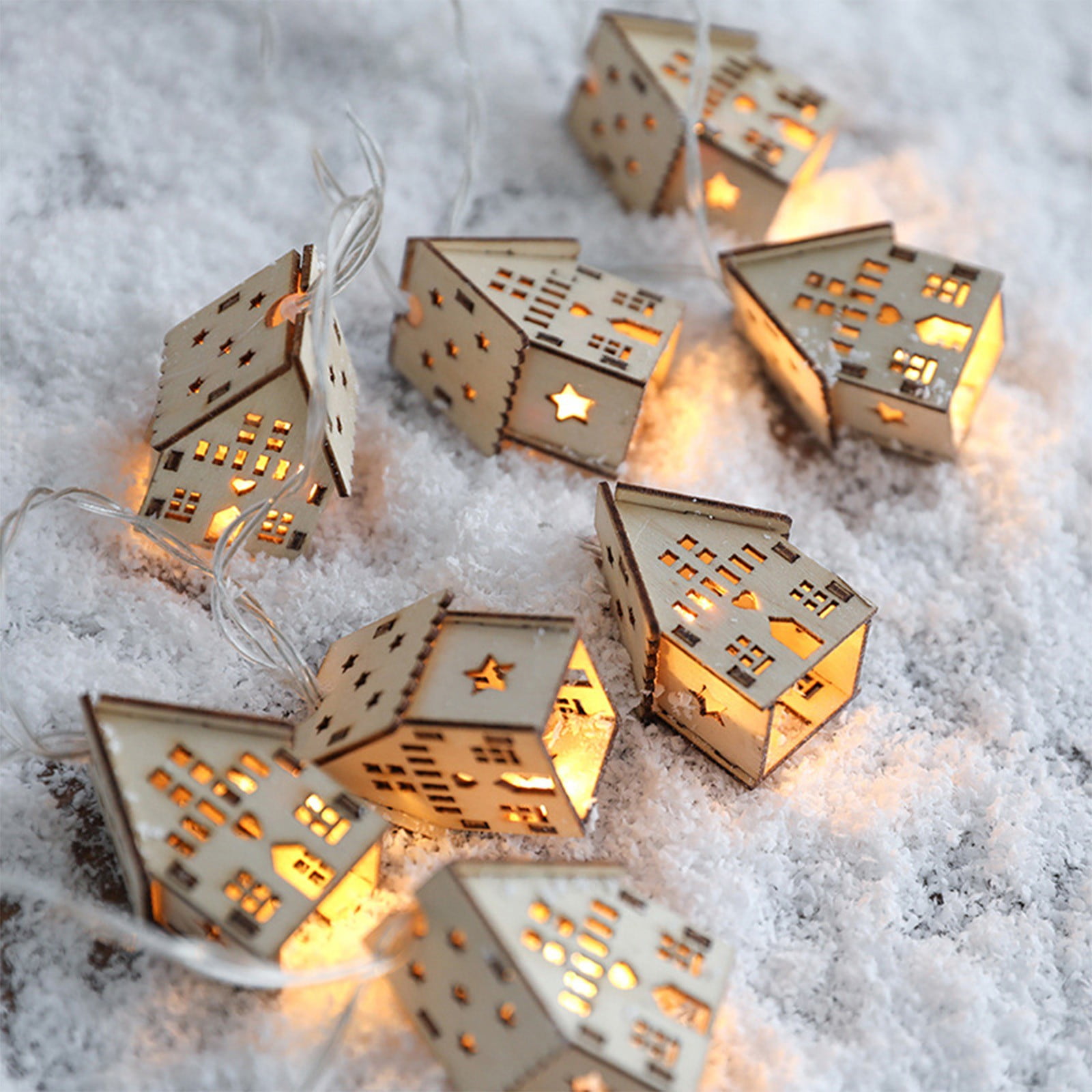 YIMWNYI Christmas House String Lights, LED String Lights, Wooden ...