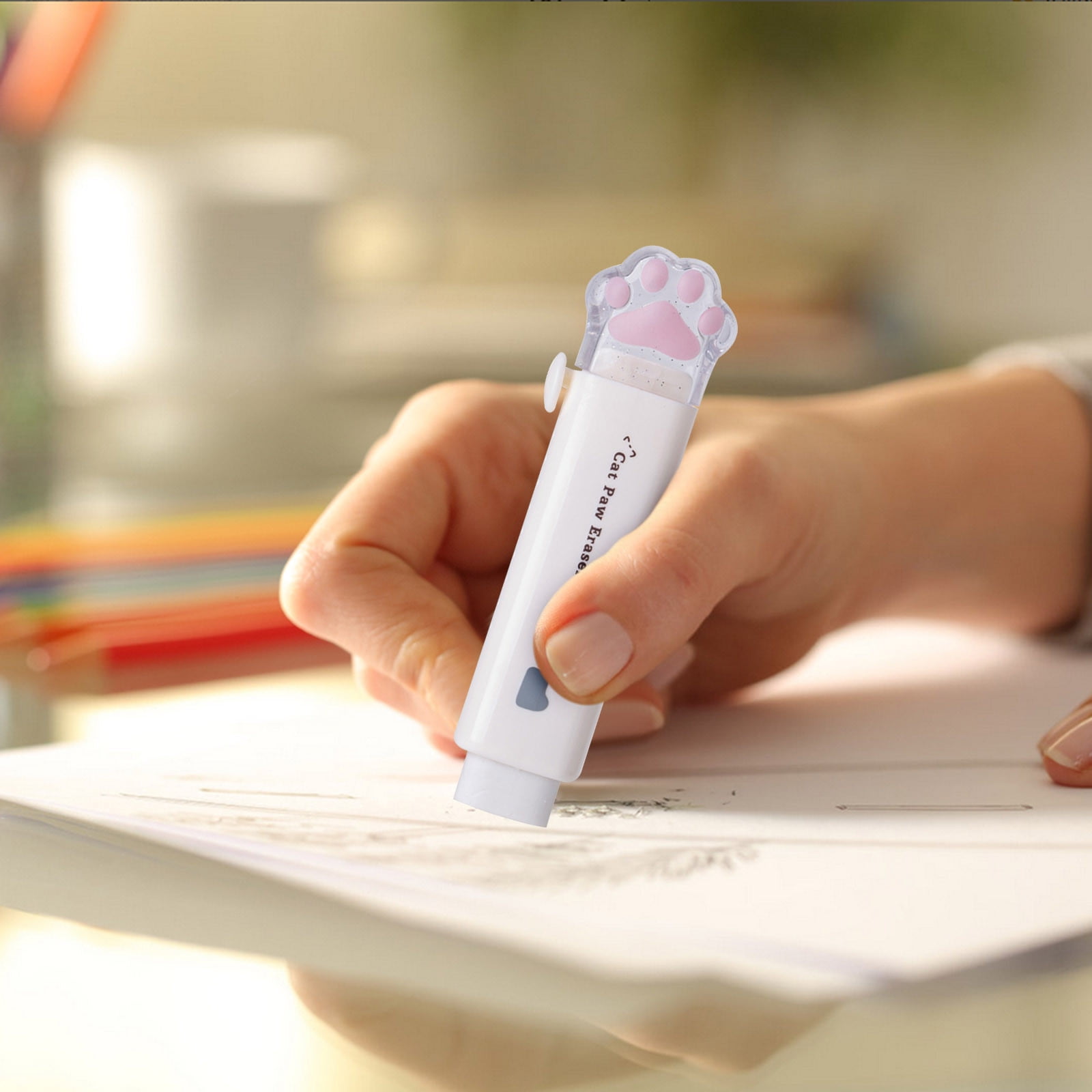 YIMWNYI Cute Cats Claw Rubber Eraser, Easy-to-Use Sliding Mechanism, No ...