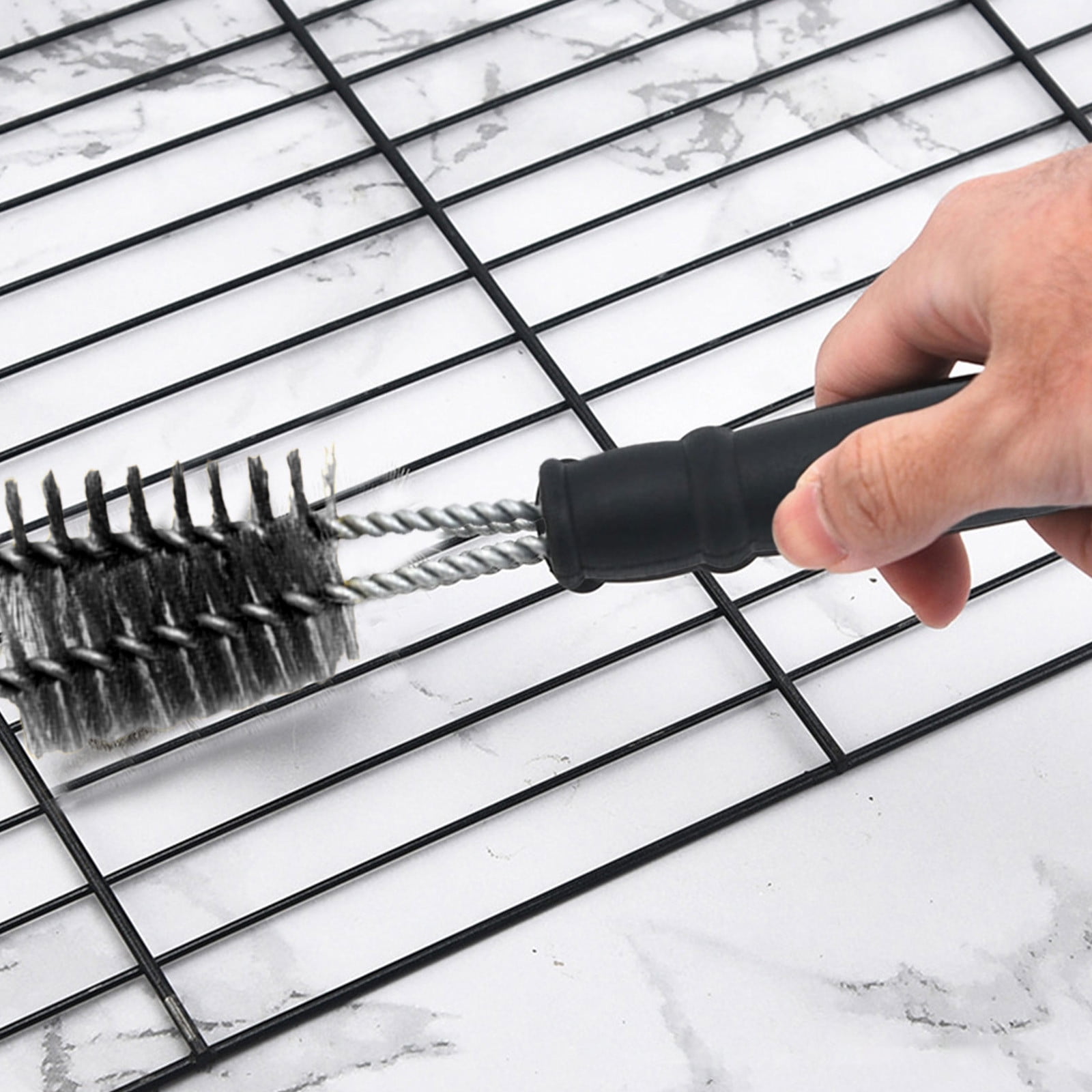YIMWNYI Double-Headed BBQ Cleaning Brush, Outdoor Multifunctional ...