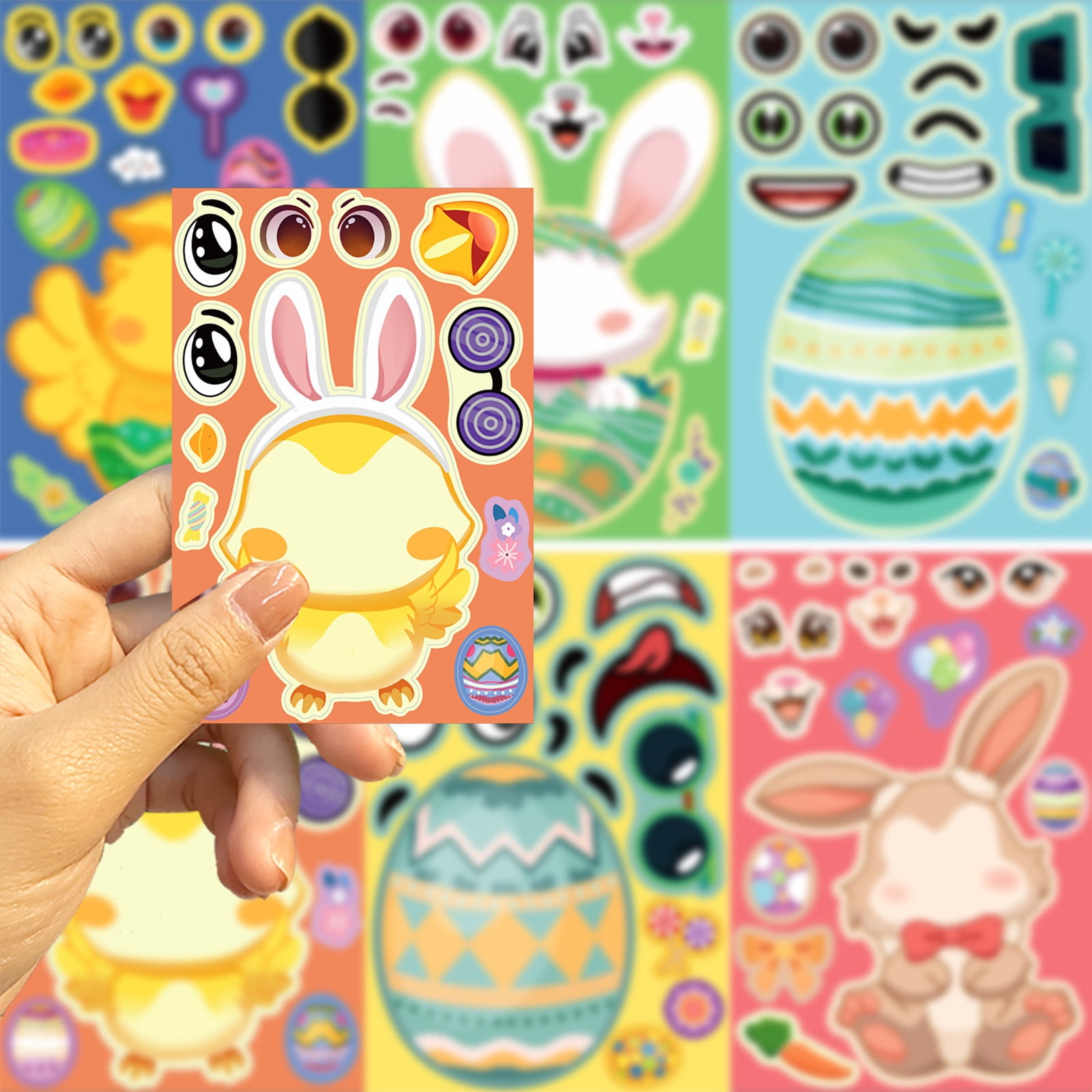 YIMWNYI Easter Day Stickers, 8 Sheets Cute Vinyl Decals for Kids ...