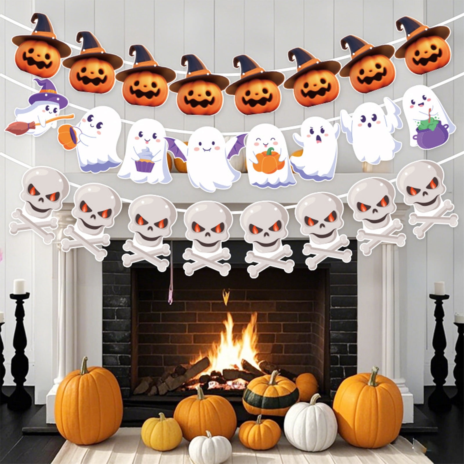 YIMWNYI Halloween Decoration Streamer Props, Ghost Festival Pull Flag ...