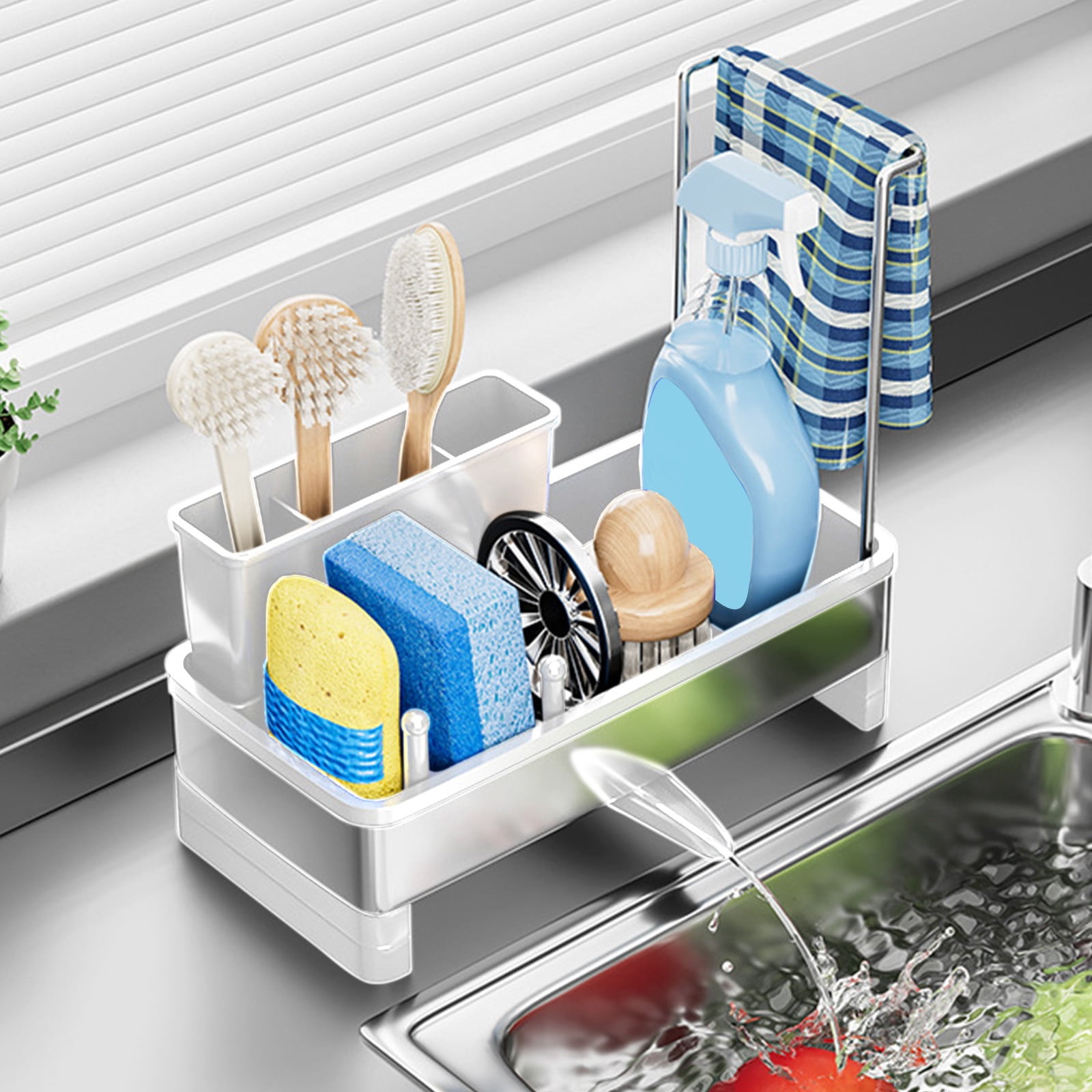 YIMWNYI Kitchen Sink Sponge Drainer, Stainless Steel Dishcloth ...