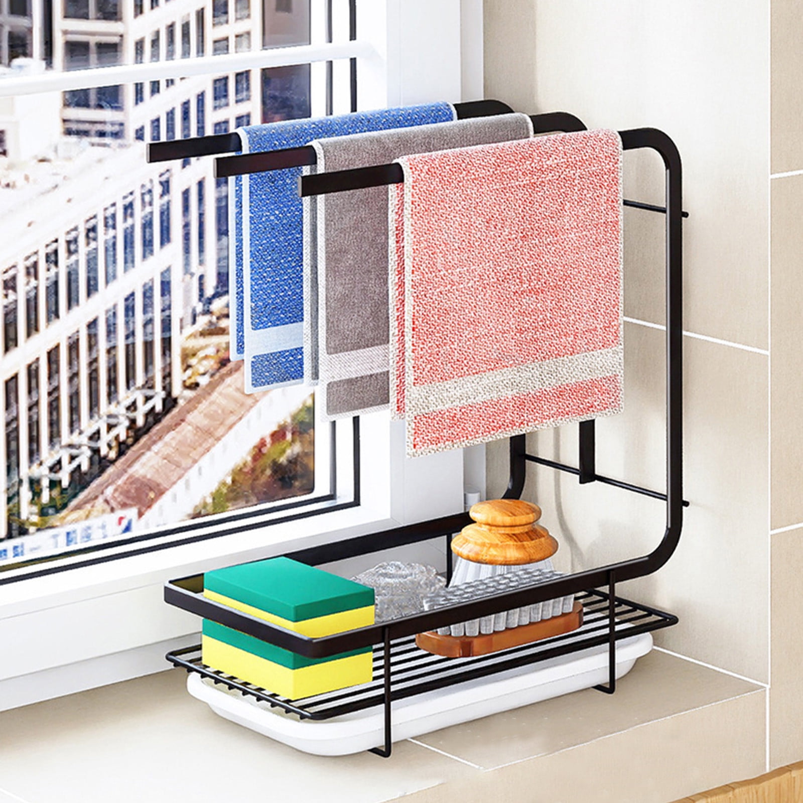 YIMWNYI Kitchen Storage Rack, Wall Hanging Dishcloth Storage, Space ...