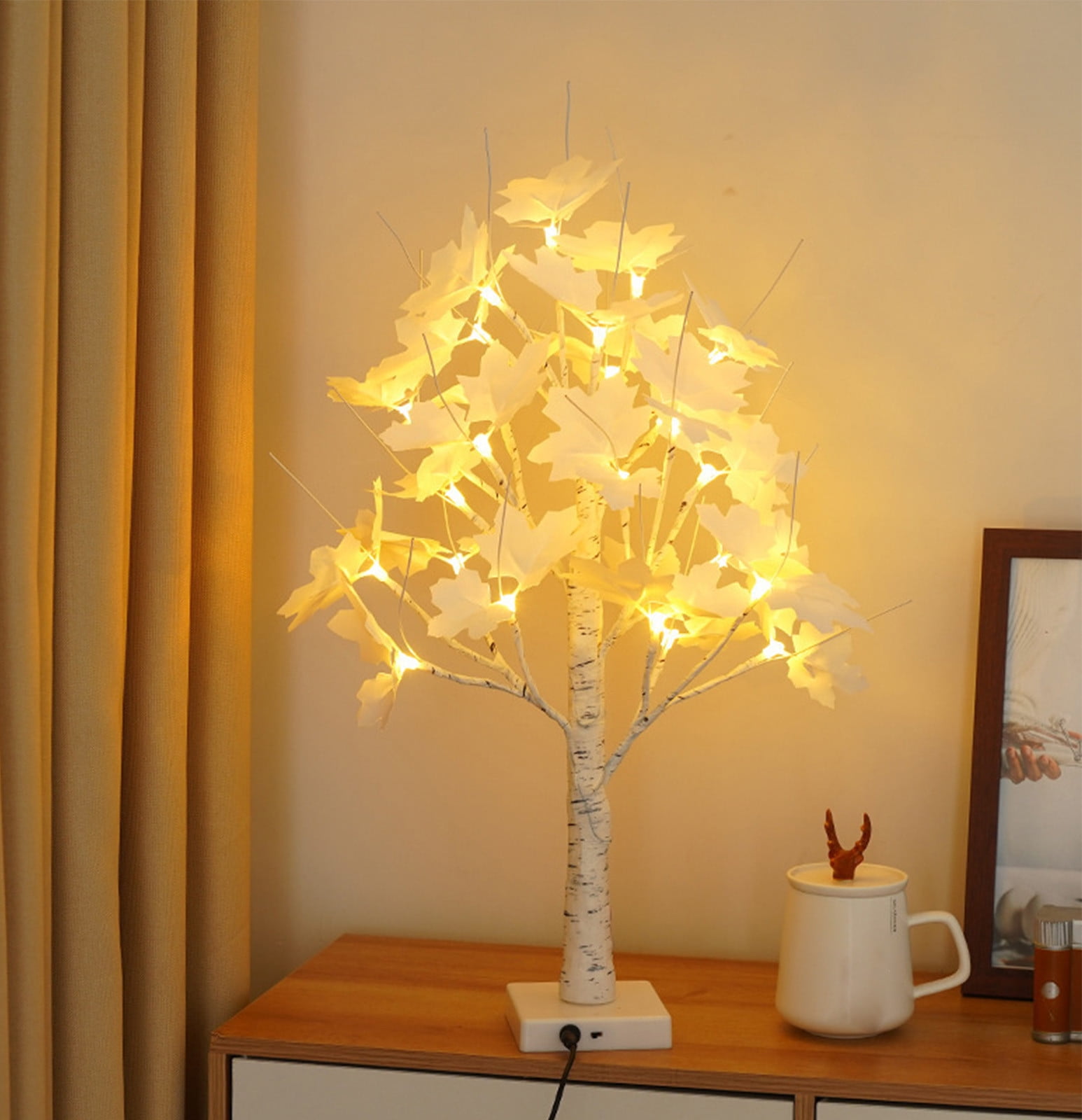 YIMWNYI LED Small Tree Lights, Christmas & Thanksgiving Decoration ...