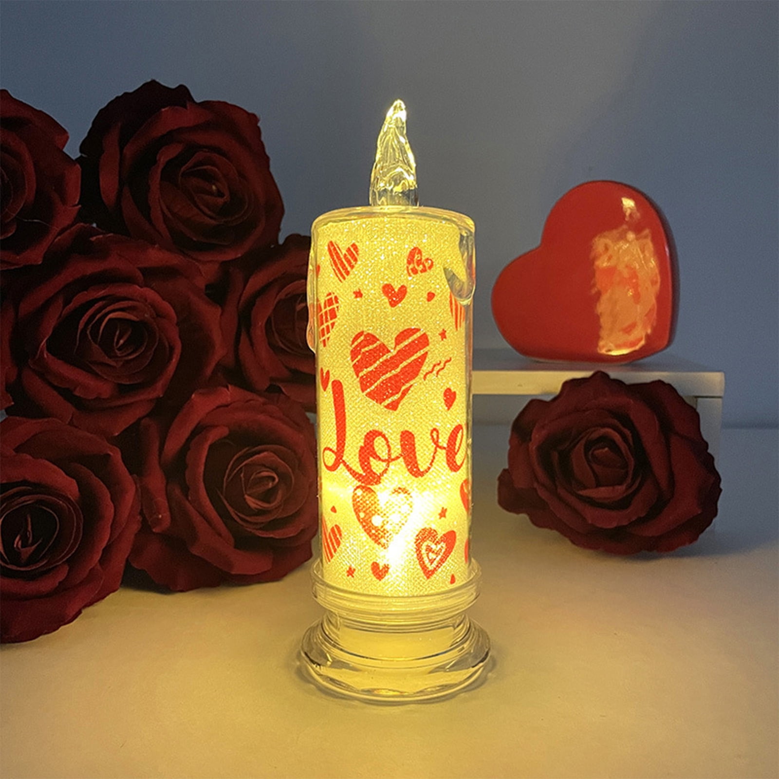 YIMWNYI LED Valentine's Day Confession Candle, Romantic Simulation ...