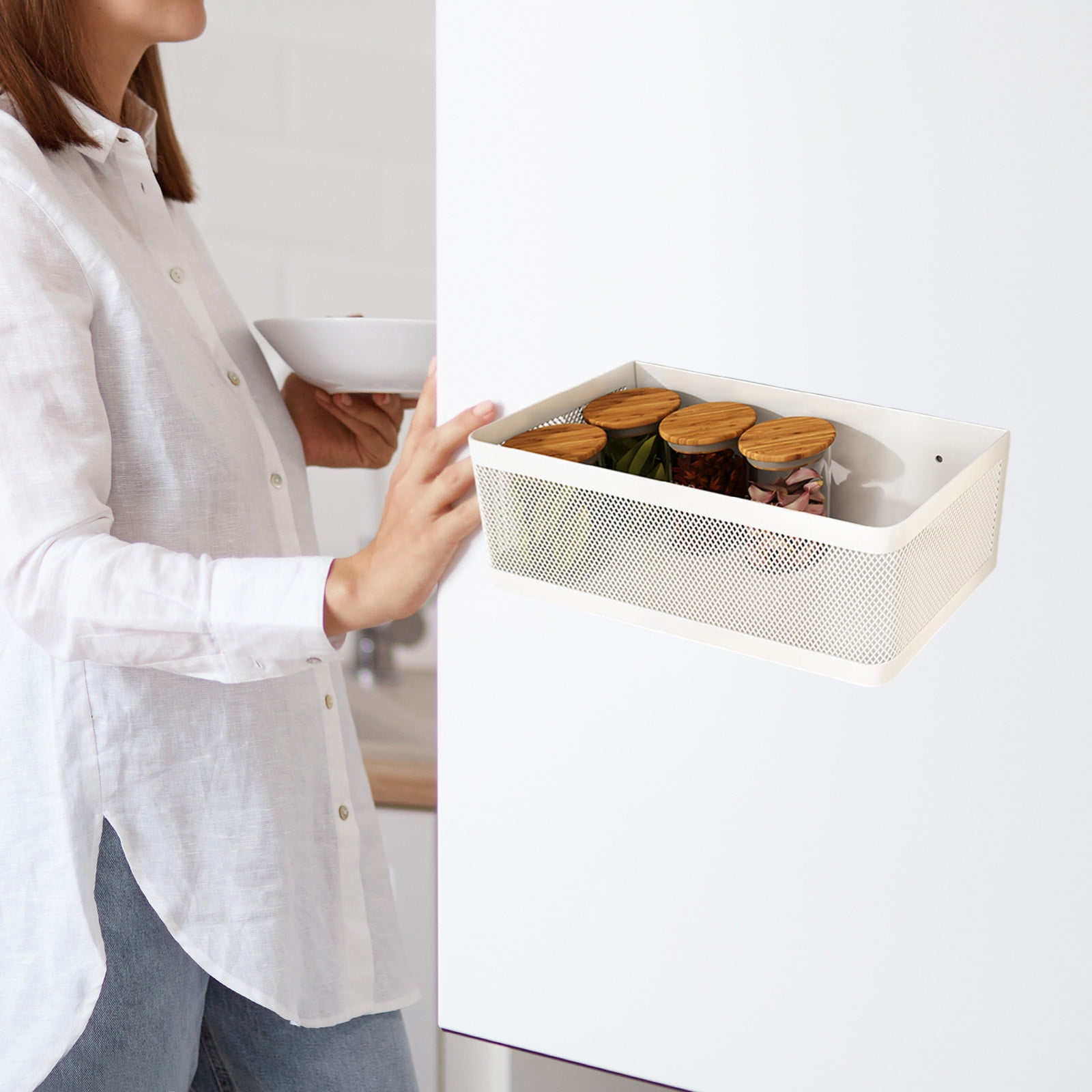 YIMWNYI Magnetic Storage Box, Durable Kitchen Refrigerator Organizer ...