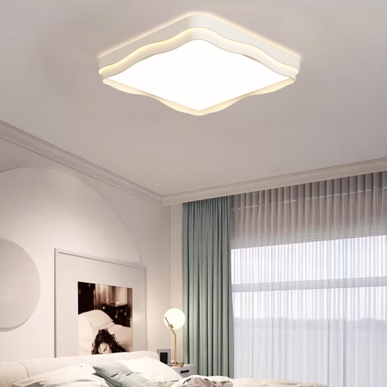 YIMWNYI Modern Ceiling Light, Eye Protection LED Fixture, 3 Color ...
