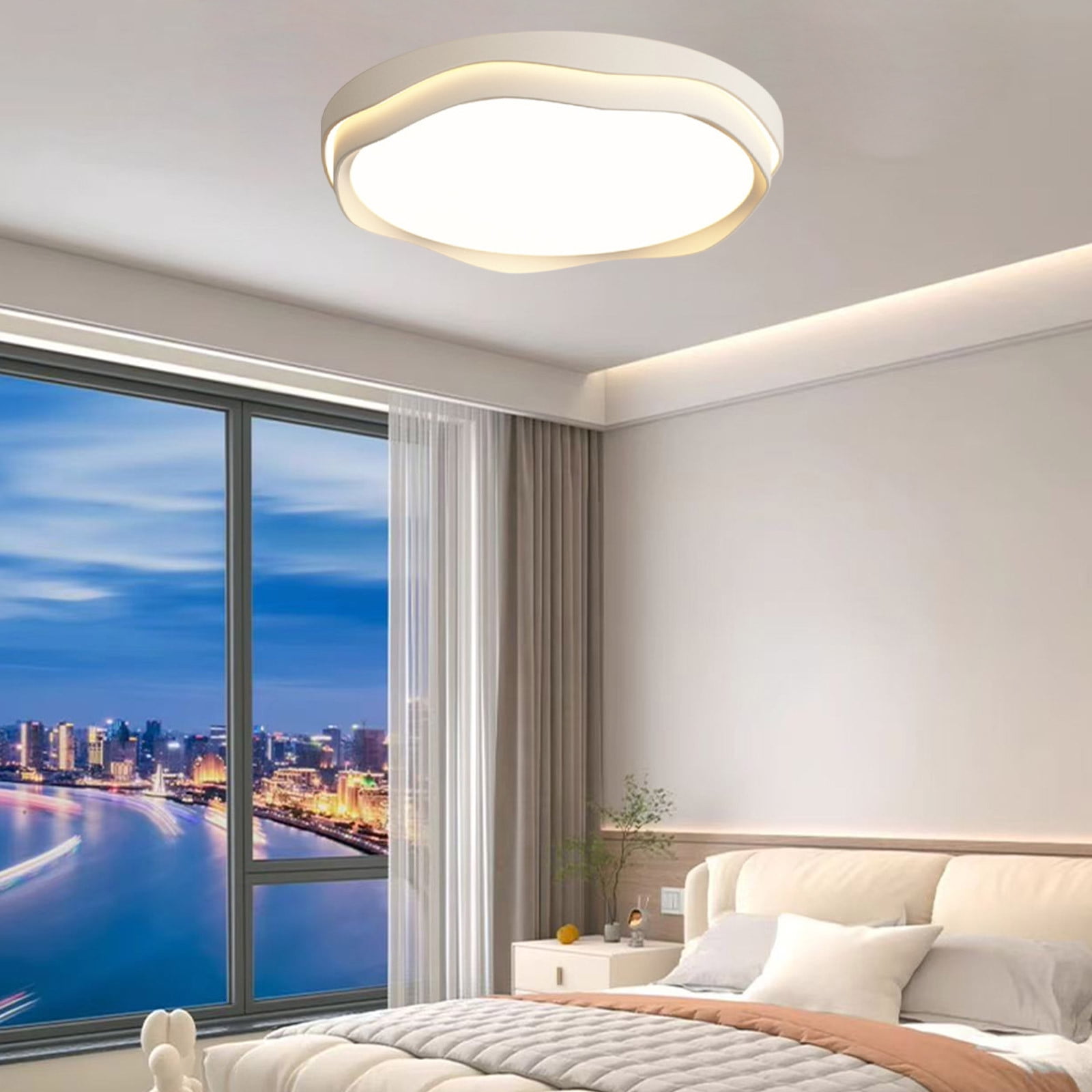 YIMWNYI Modern Ceiling Light, Eye Protection LED Fixture, 3 Color ...