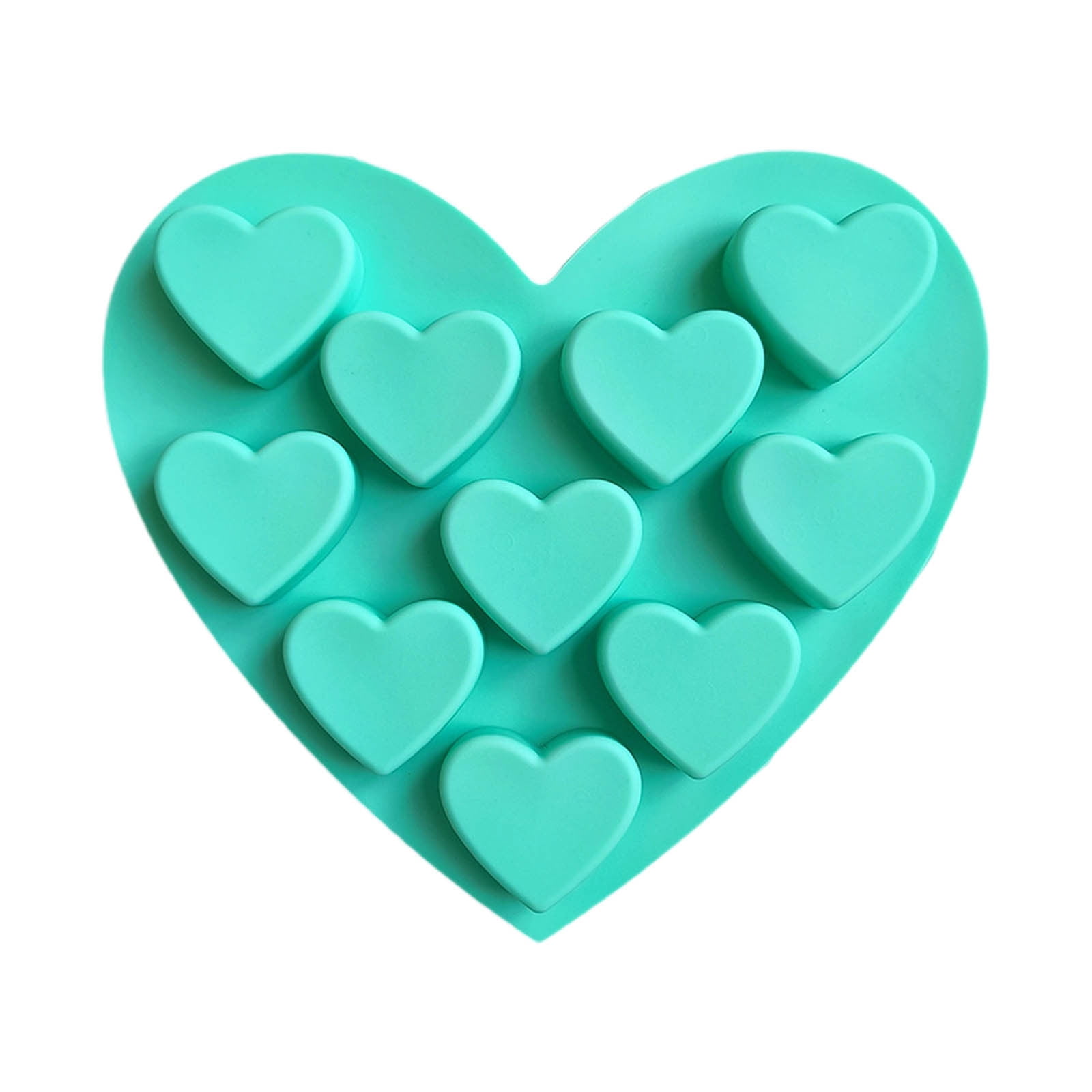 YIMWNYI Multi-Heart Silicone Cake Molds - 10-Cavity Dessert Baking ...