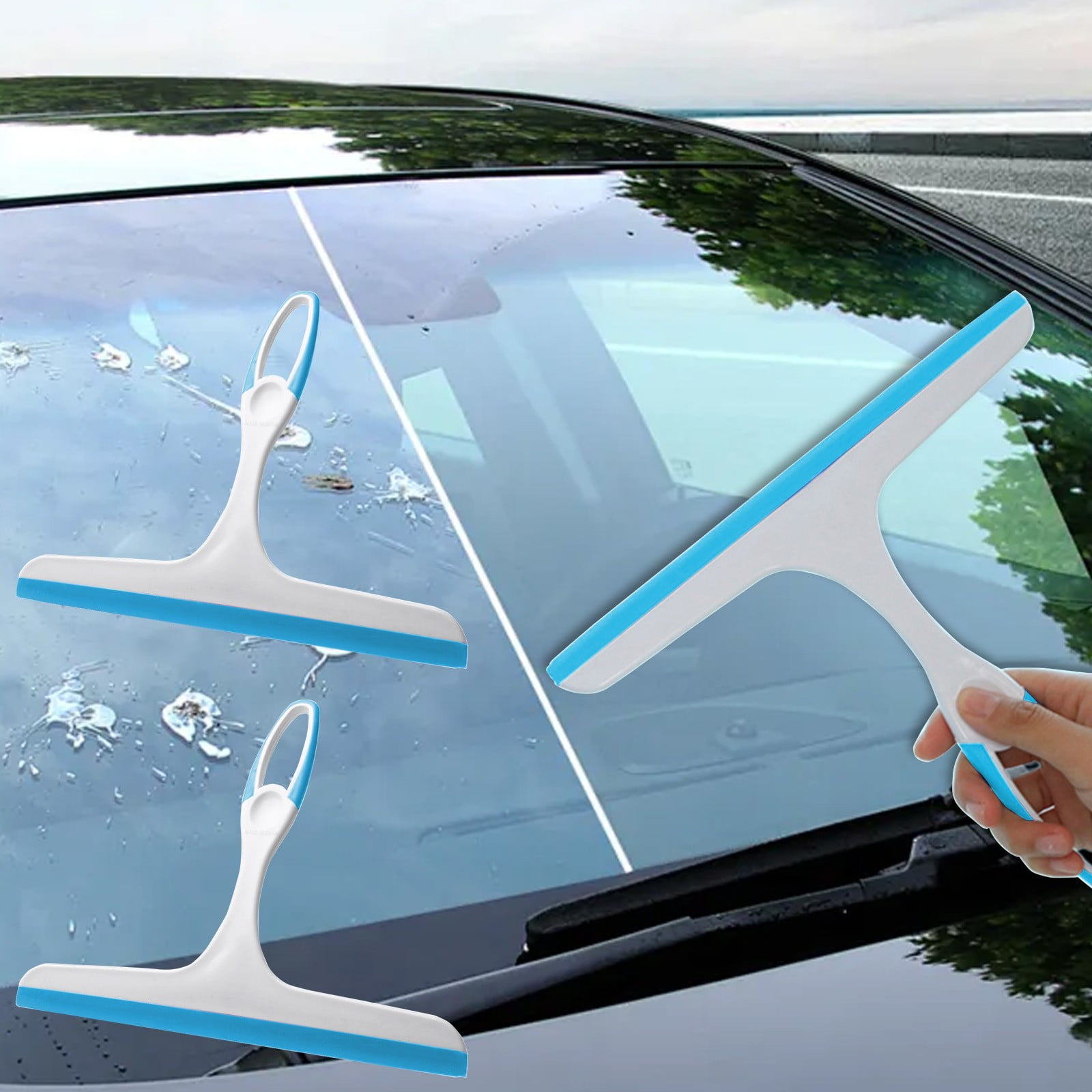 YIMWNYI Multipurpose Squeegee for Shower Glass, Mirrors, and Car ...