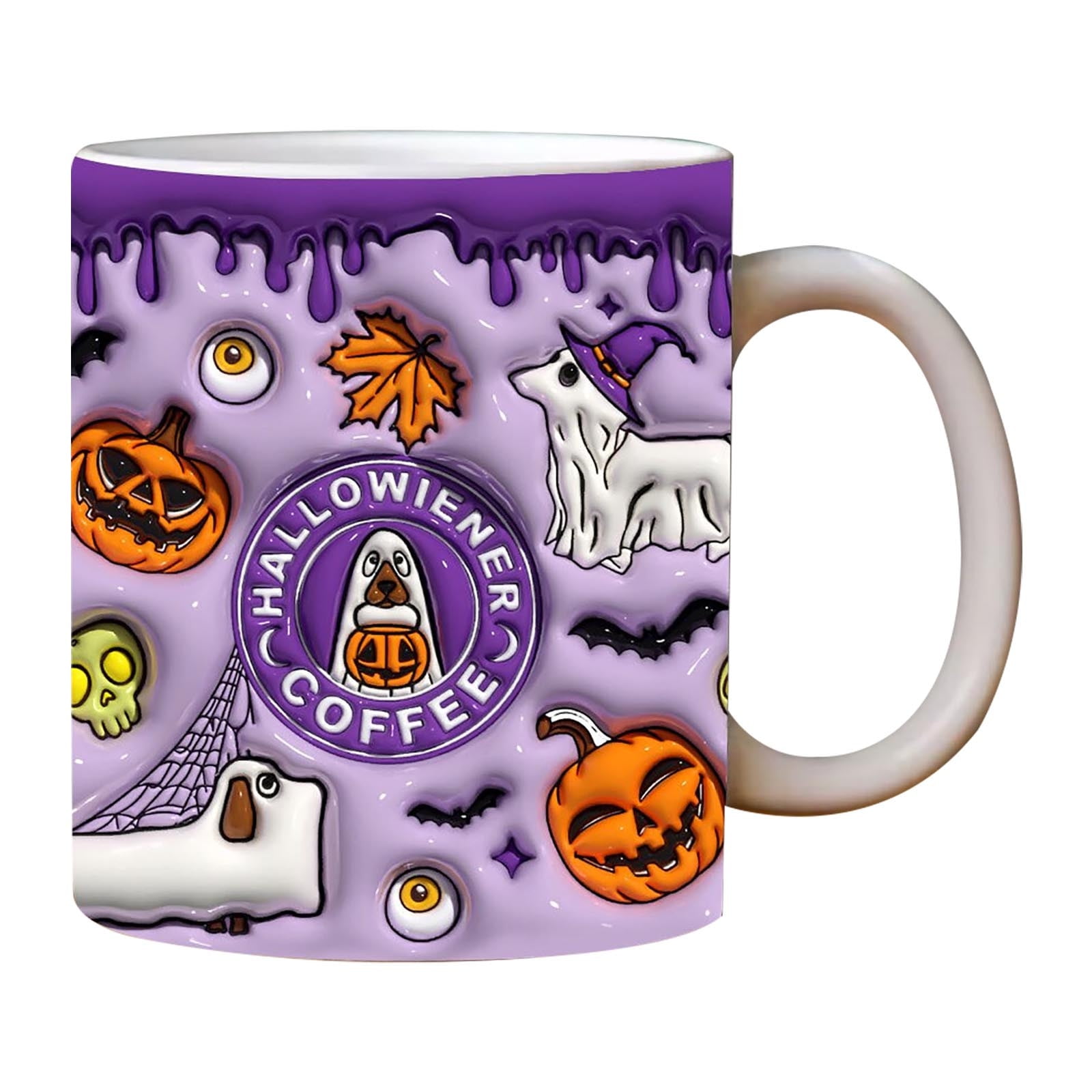 YIMWNYI New Spooky Halloween Coffee Mug, Ghost Faces Design, Ceramic ...