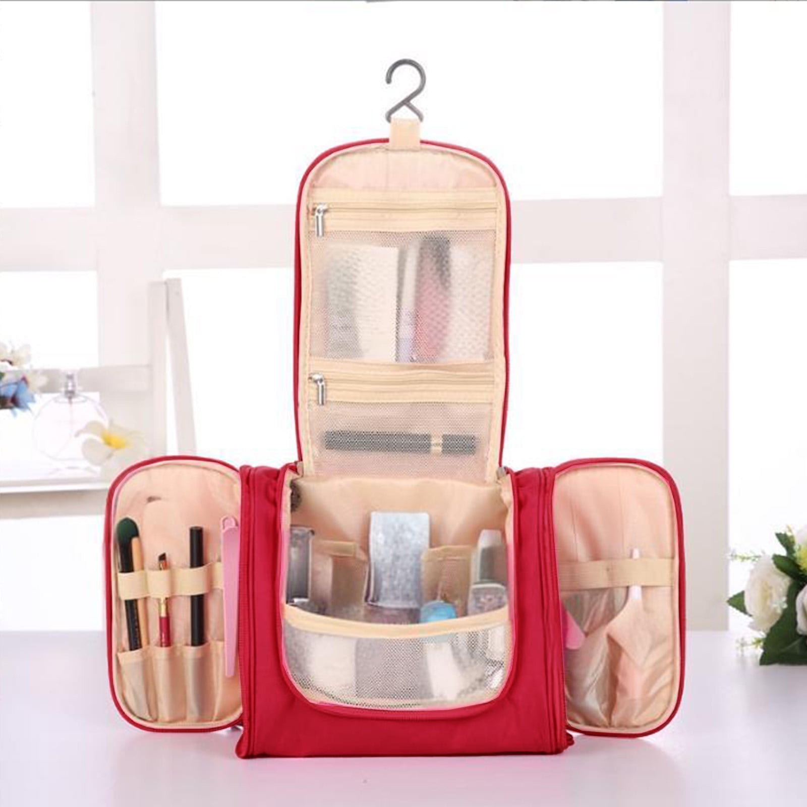 YIMWNYI Portable Hanging Toiletry Bag, Large Capacity Cosmetic Bag with ...