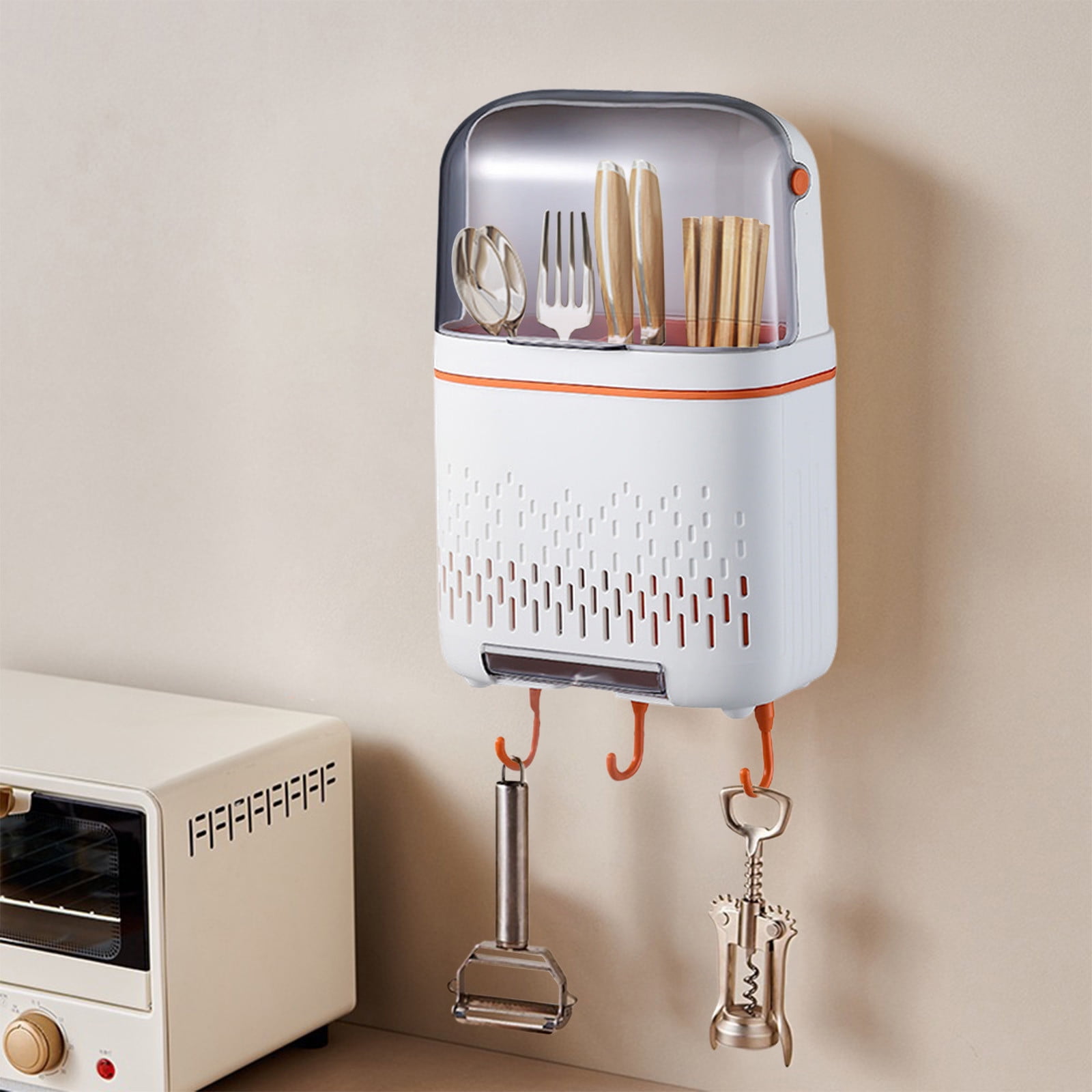 YIMWNYI Punch Free Wall Mounted Chopstick Cage, Kitchen Storage Basket ...