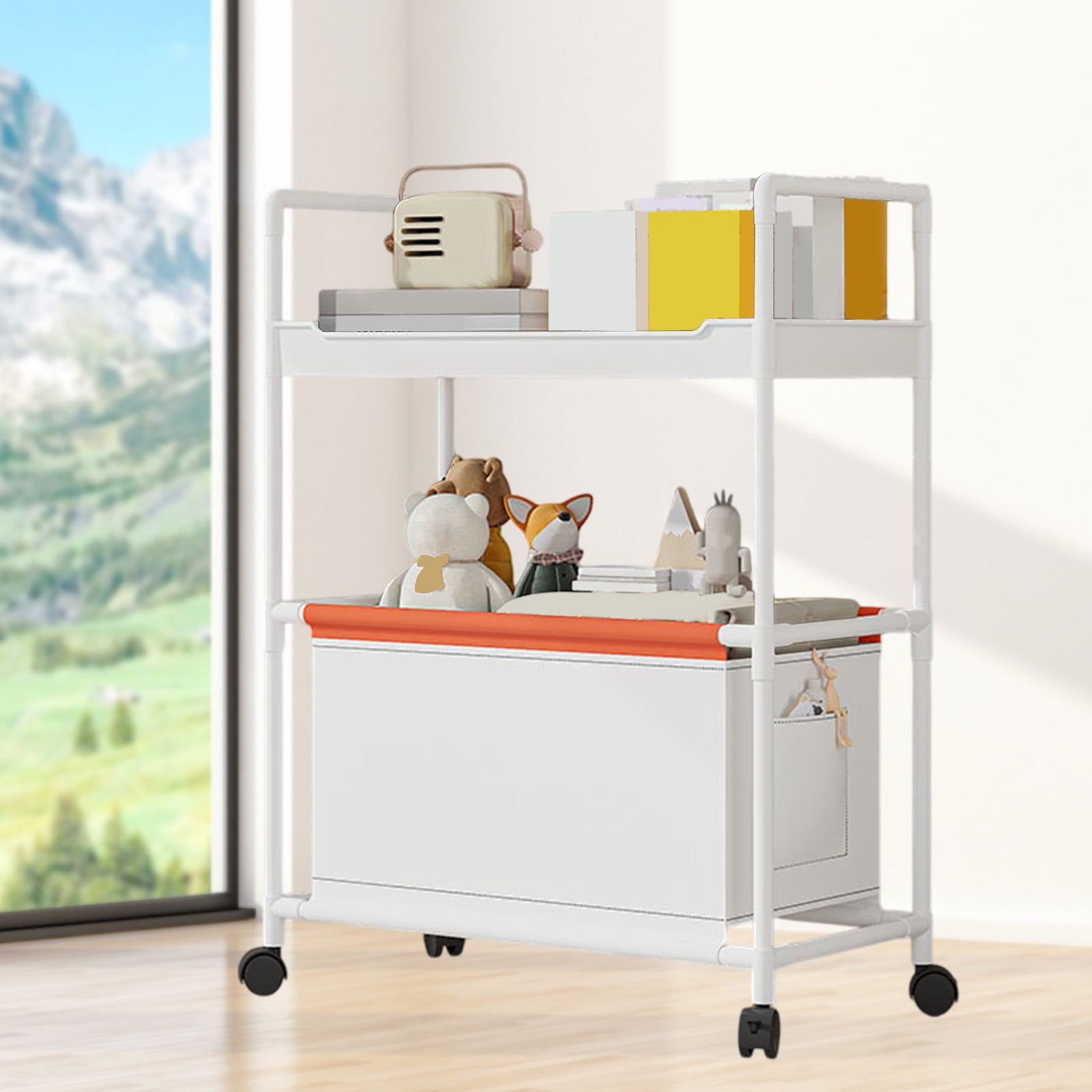 YIMWNYI Rolling Storage Cart with Wheels, Shoe Organizer, Large Storage ...