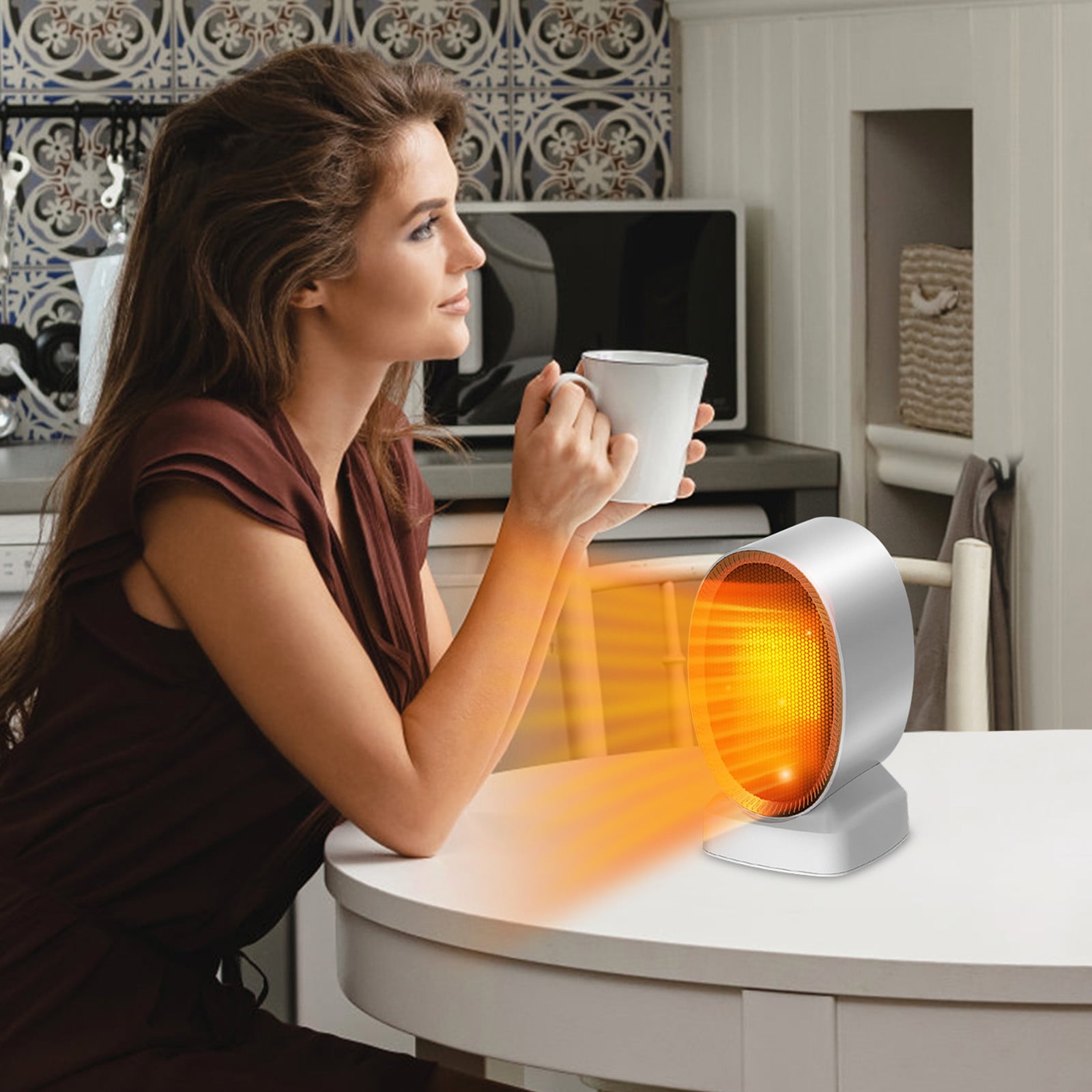 YIMWNYI Small Electric Heater, 500W-800W Portable Household Heater for ...