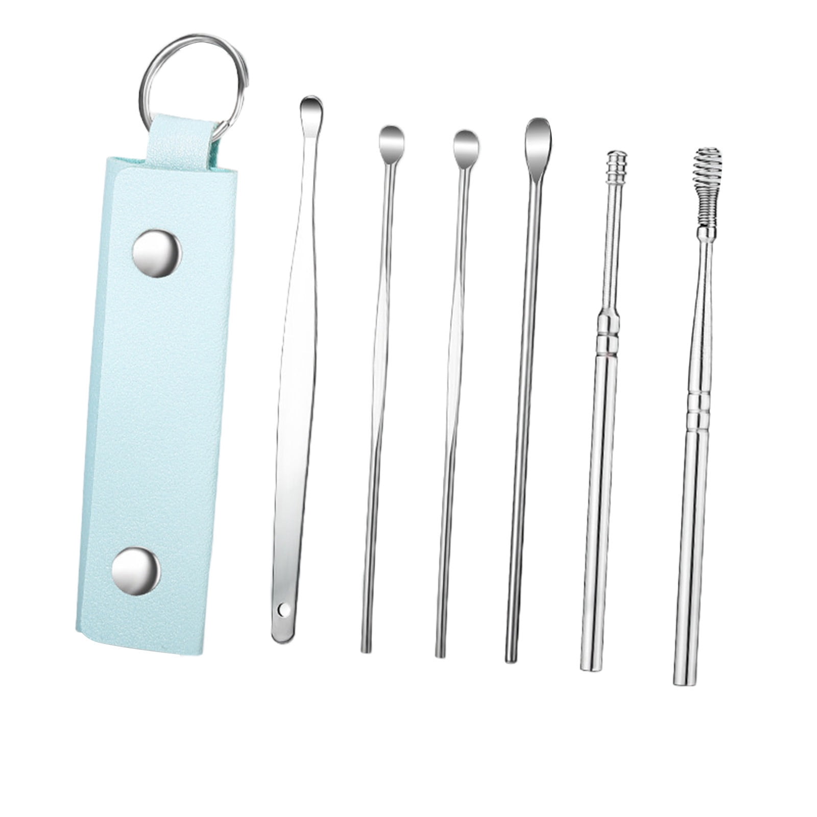 YIMWNYI Stainless Steel Ear Pick Set of 6 with Leather Case, Spring Ear ...