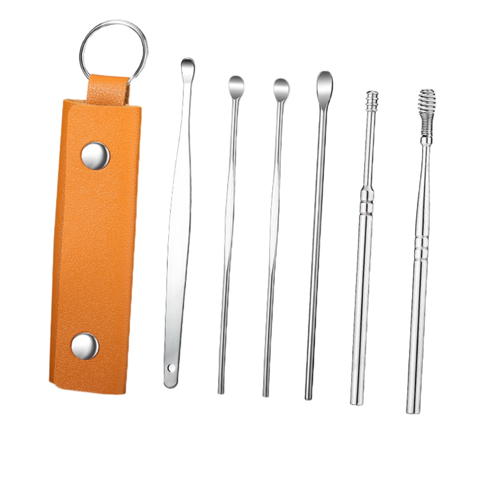 YIMWNYI Stainless Steel Ear Pick Set of 6 with Leather Case, Spring Ear ...