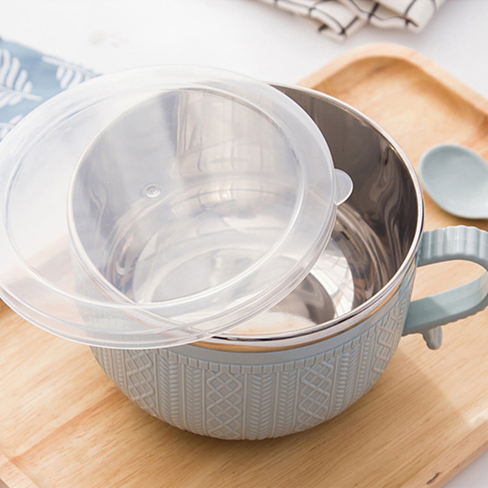 YIMWNYI Stainless Steel Korean Noodle Bowl with Lid, Thermal Bento Box, Large Capacity Lunch Box ...