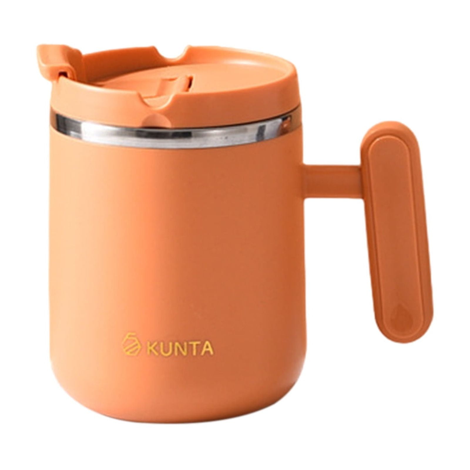 YIMWNYI Stainless Steel Mug with Lid and Handle, 450ML Reusable Double ...