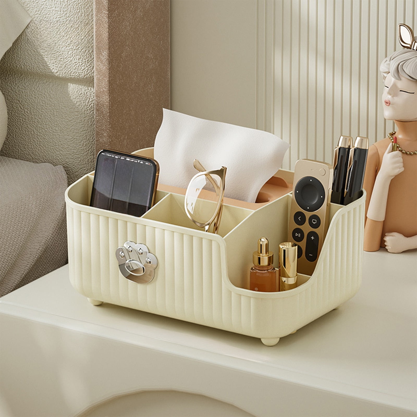 YIMWNYI Tissue Box Organizer, Multifunctional Storage, Remote Control ...