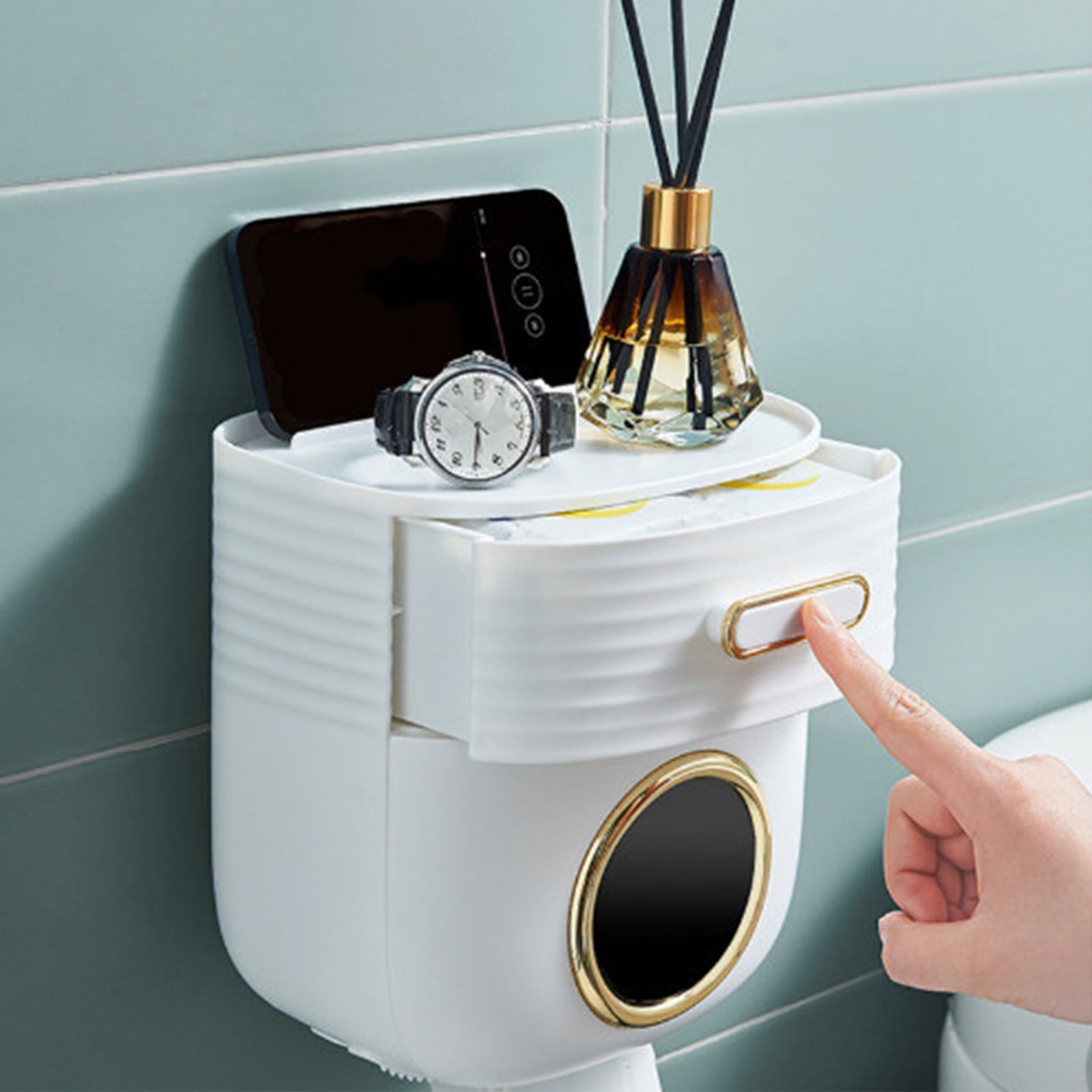 YIMWNYI Toilet Tissue Holder, Watertight Leak-proof Bathroom Tissue Box ...