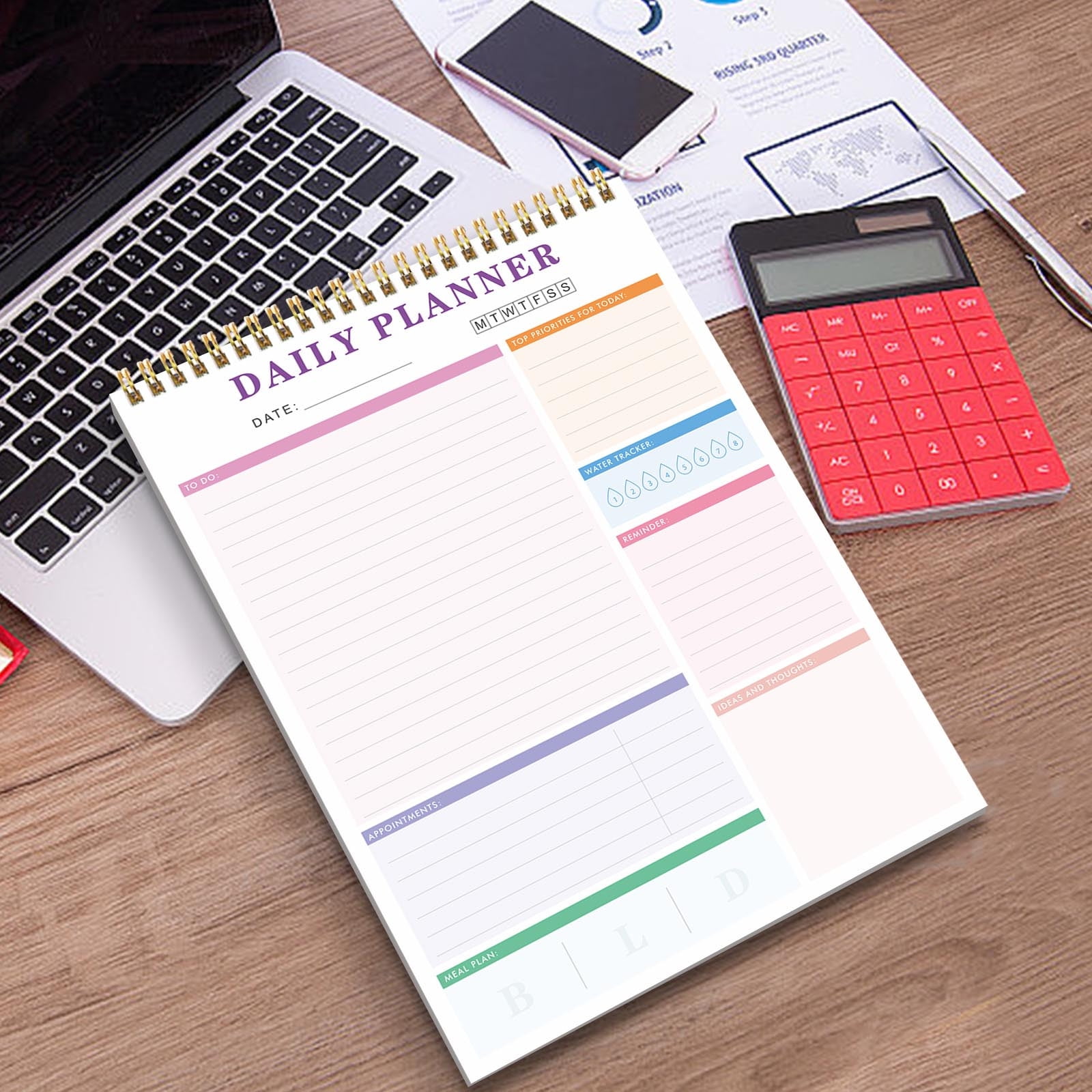 YIMWNYI Undated Daily Planner Note Pads - 52 Sheets To-Do List Pad with ...