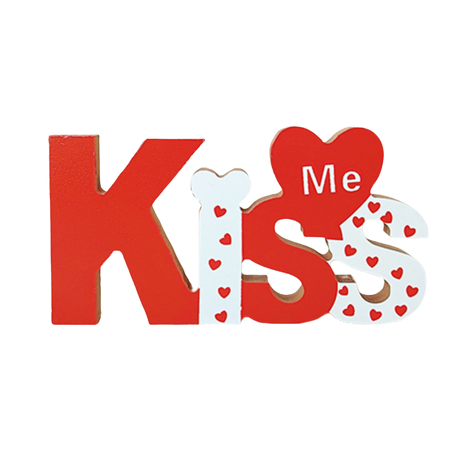 YIMWNYI Valentine's Day Wooden KISS Letter Decoration, Romantic Home ...