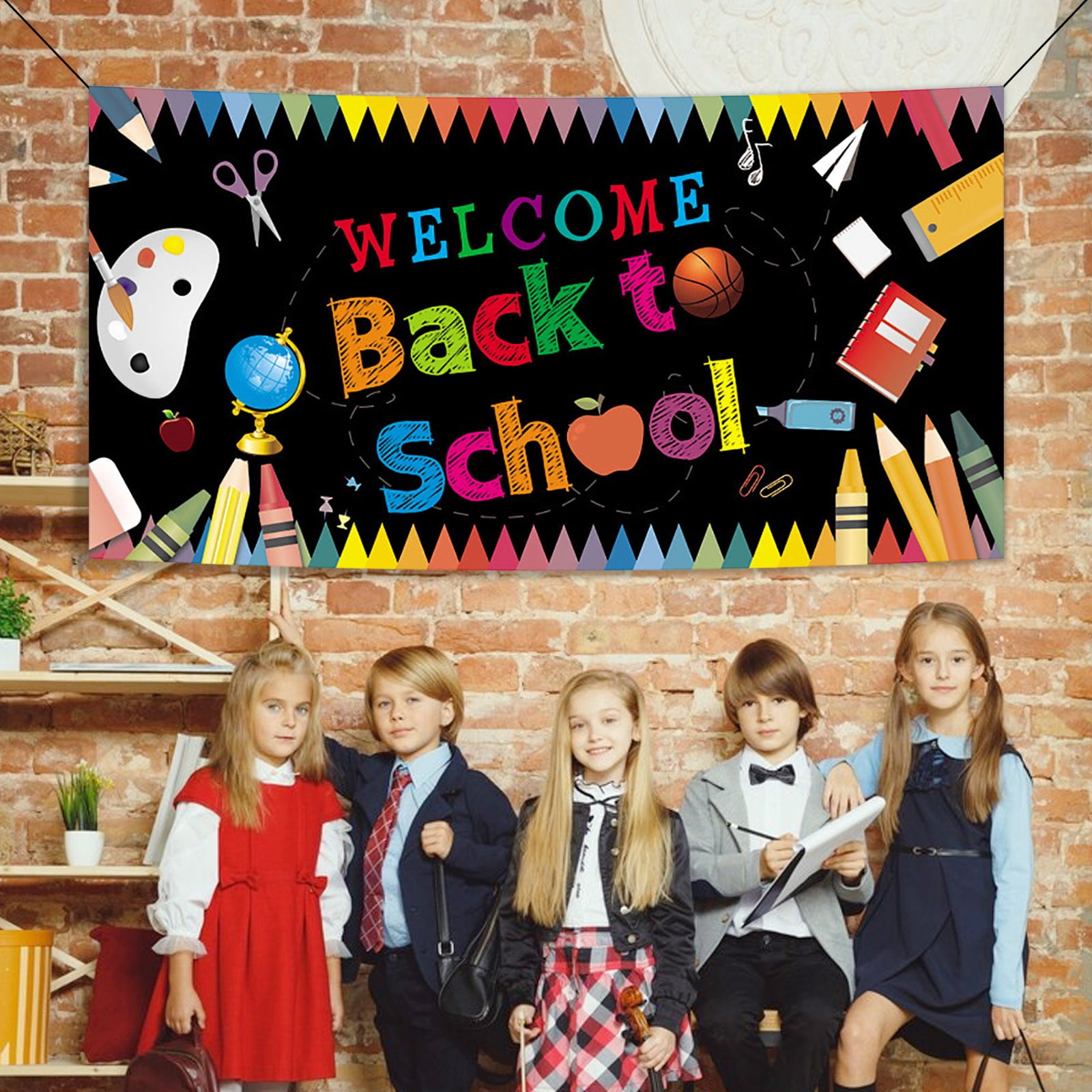 YIMWNYI Welcome Back to School Banner, Colorful Polyester Fabric ...