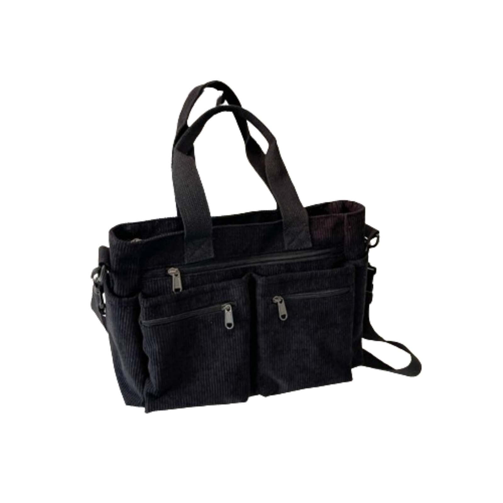 YIMWNYI Women's Large Capacity Corduroy Shoulder Bag, Multi-Compartment ...