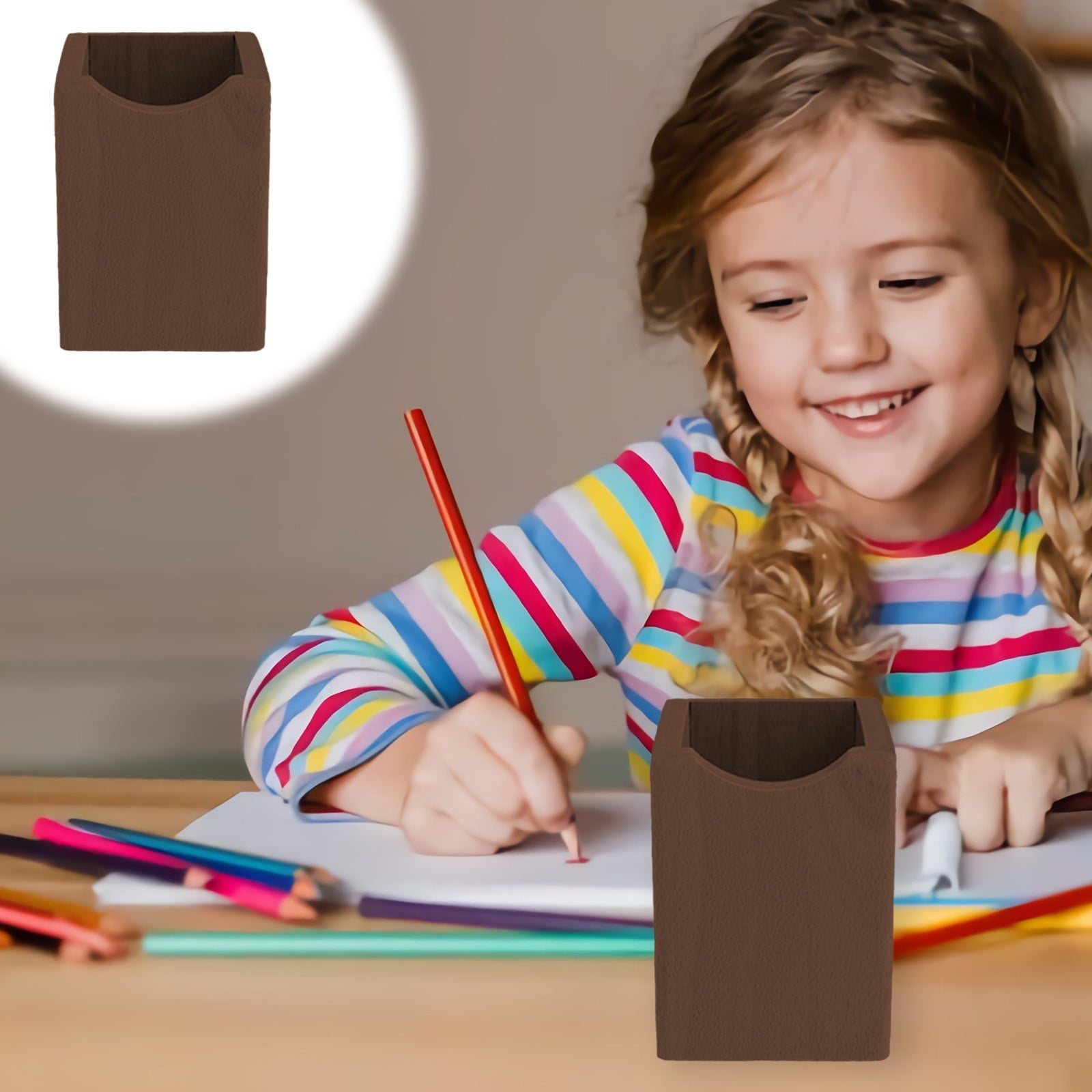 YIMWNYI Wooden Pen Holder, Desk Organizer, Eco-Friendly Storage Box ...