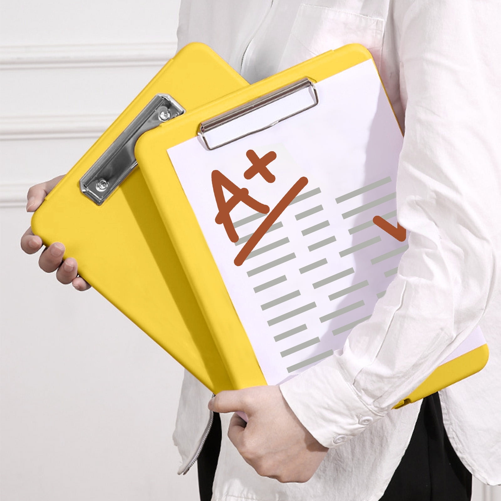 YIMWNYI Yellow High Capacity Storage Clipboard with Waterproof Writing ...