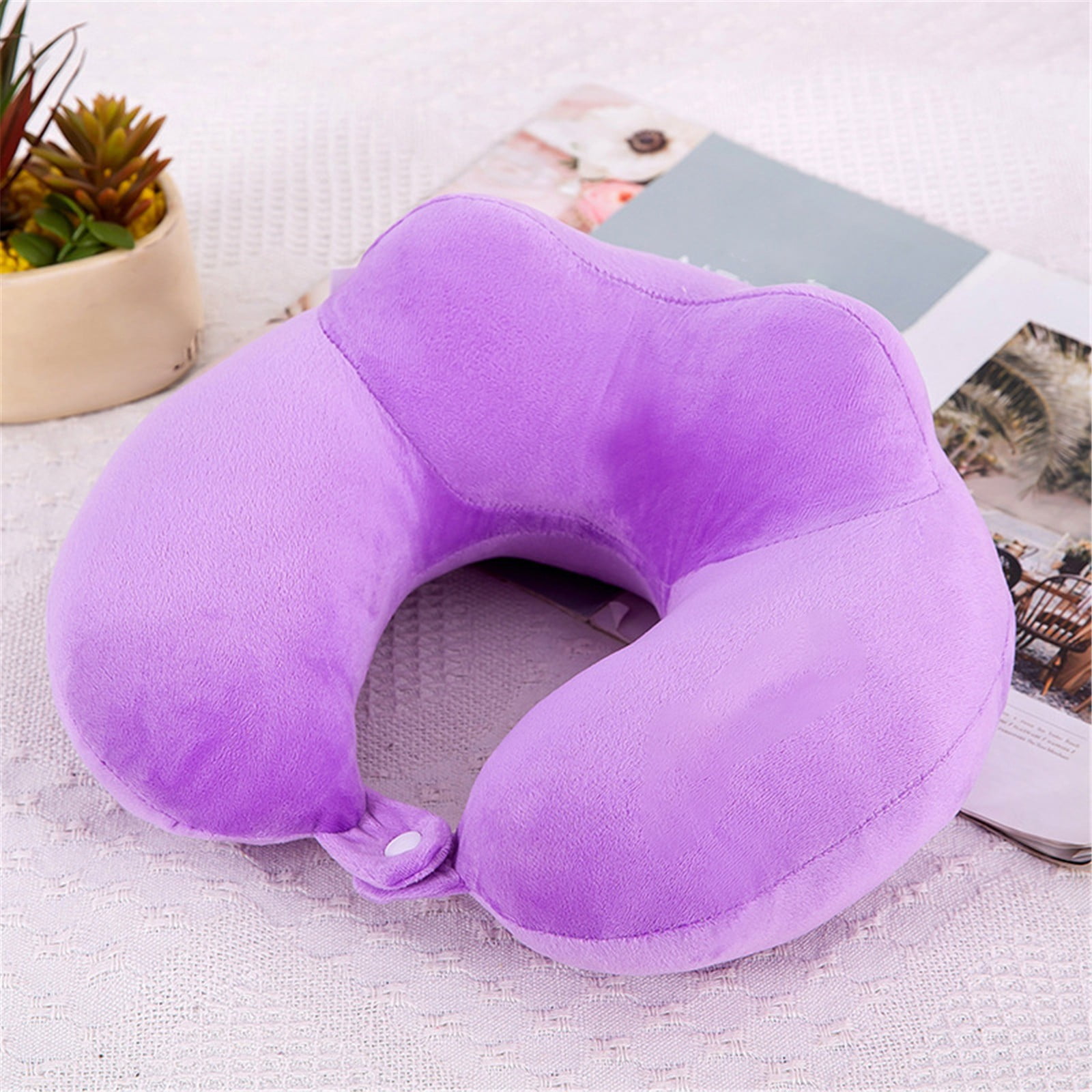 YINECHENCER Travel Neck Pillow Memory Foam Airplane Travel Comfortable ...
