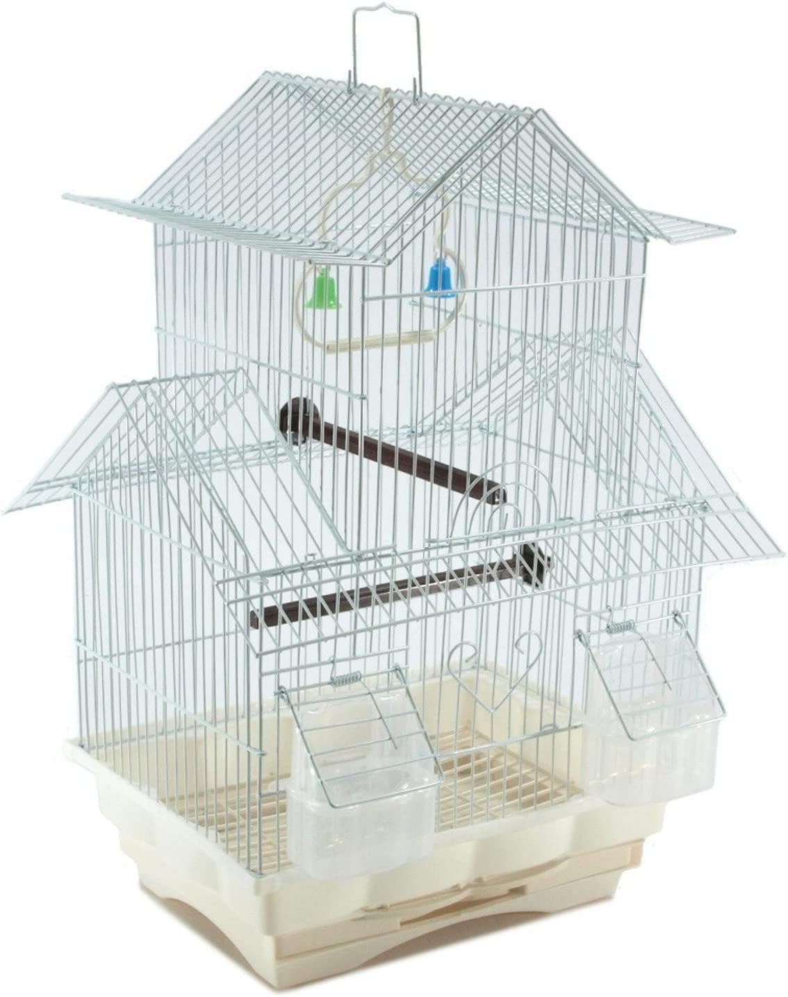 YING 18-inch Bird CAGE for Small Finch Quaker Parrots Cockatiels Green ...