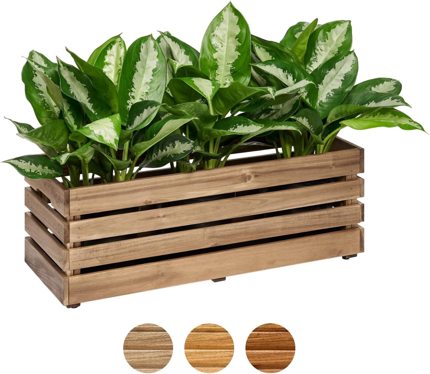 YING 29.5”L x10.75”W x10.75”H Acacia Wood Planter Box, Wooden Raised ...