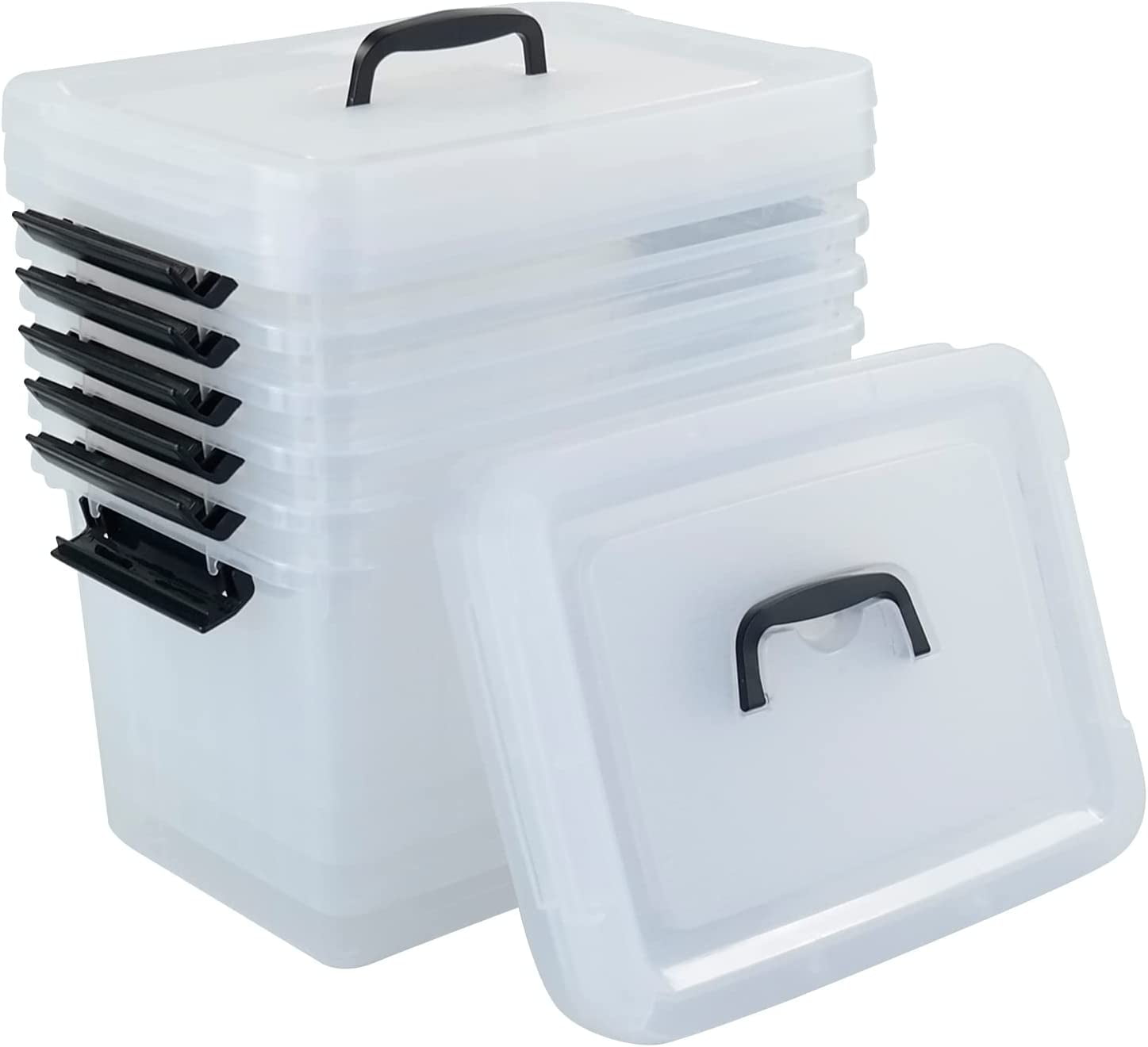YING 4 Pack Storage Boxes with Latch Lids, Clear Plastic Design, 18 ...