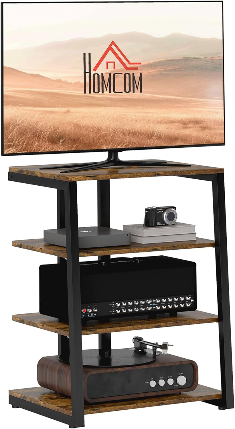 YING 4-Tier TV Stand with Storage, Entertainment Center with Adjustable ...