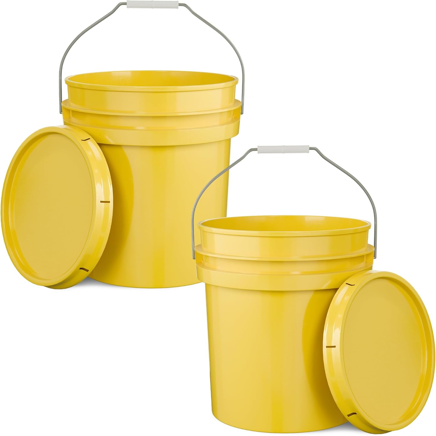 YING 5-Gallon Black Bucket Pail Container with Lid | Metal Handles with ...