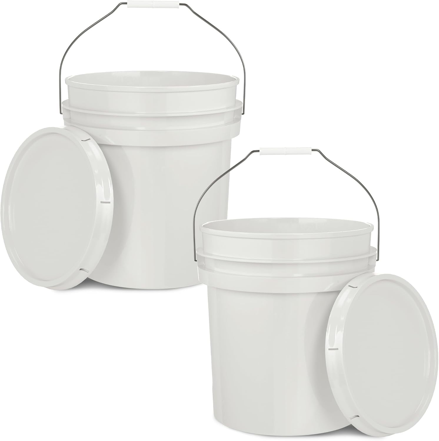 YING 5-Gallon Black Bucket Pail Container with Lid | Metal Handles with ...