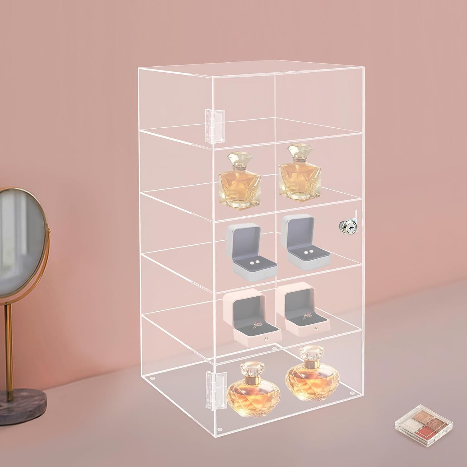 YING Acrylic Display Case Lockable 5-Tier Display Cabinet Clear ...