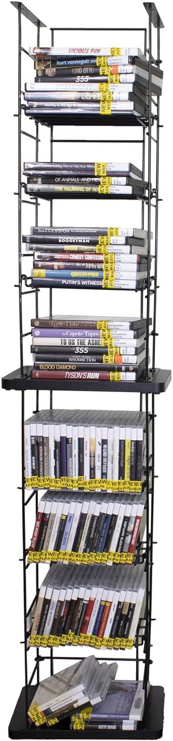 YING CD Tower Media Rack DVD Organizer Video Game Blu Ray Storage Holds ...