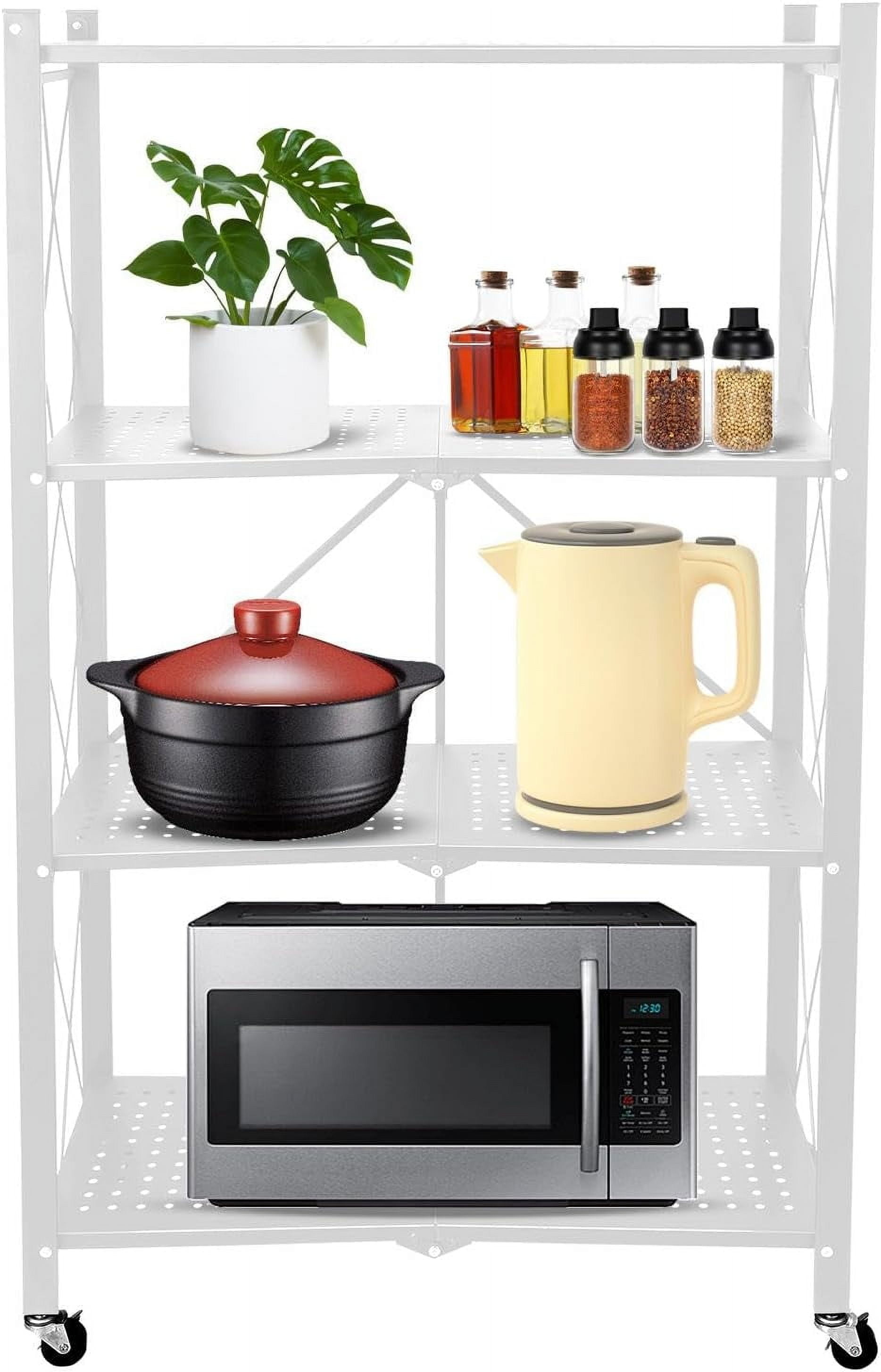 YING Folding Storage Shelves Shelving Units and Storage Rack, Rolling ...