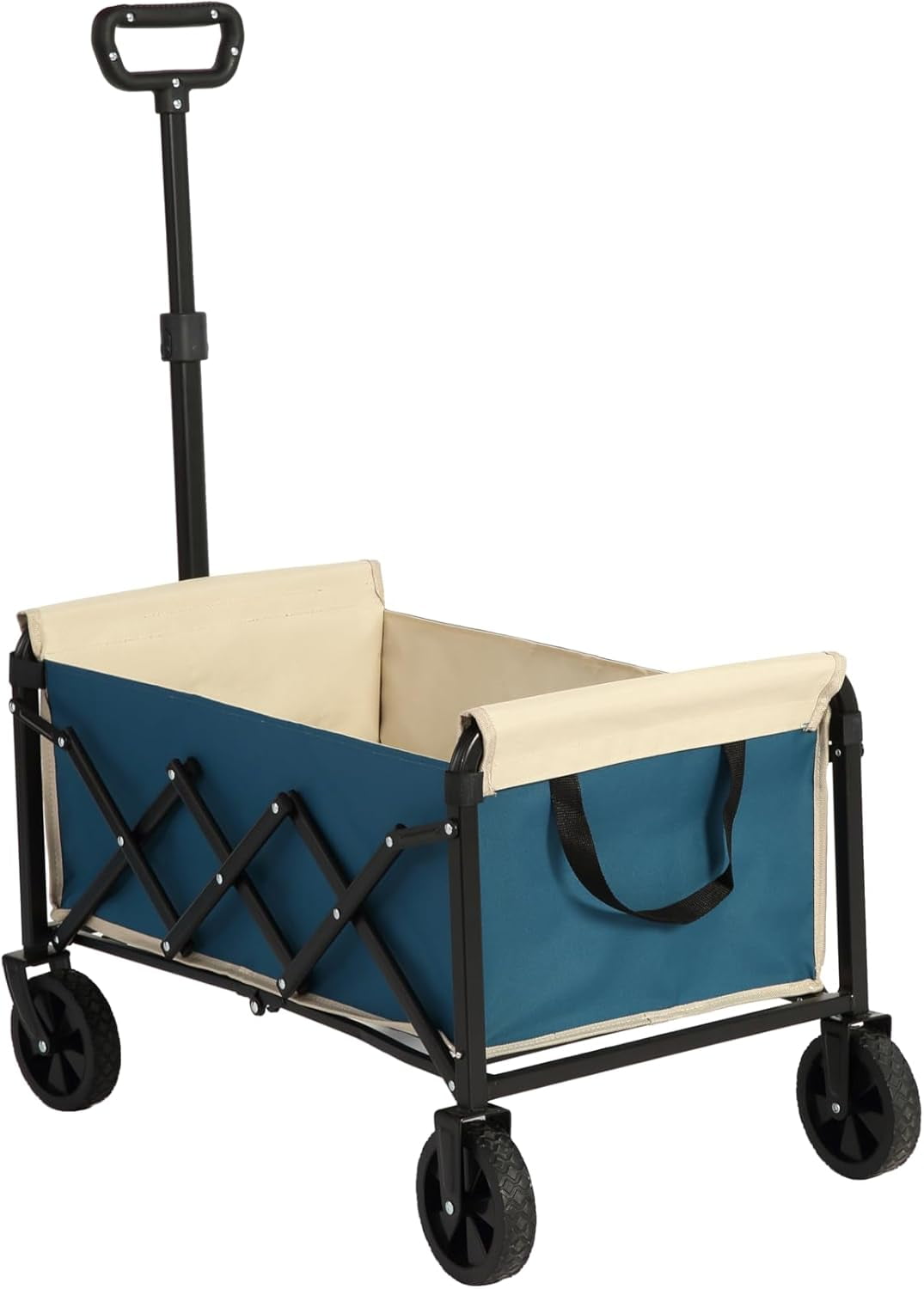 YING Heavy Duty Folding Wagon Cart with All Terrain Wheels & Adjustable ...