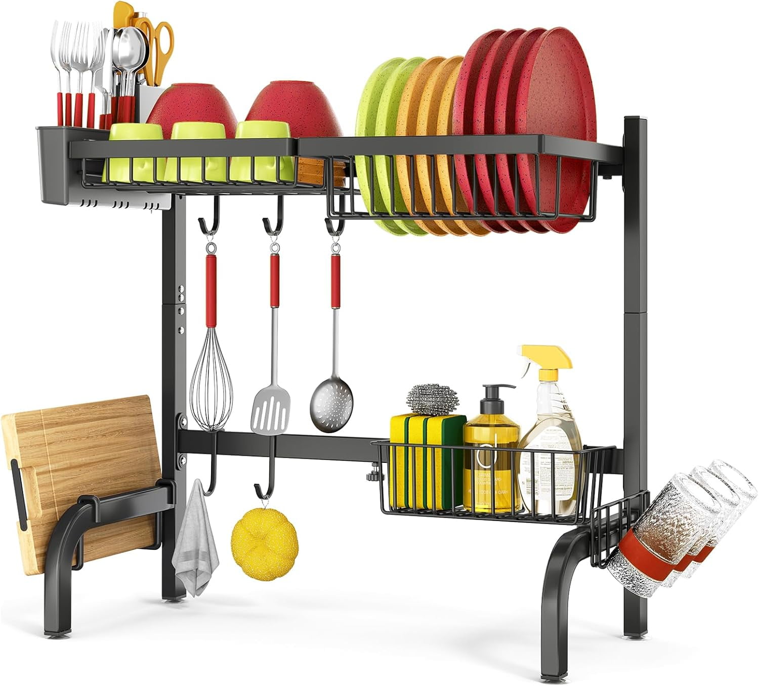 YING Over Sink Dish Drainer Drying Rack, Extra Large Extendable Dish ...