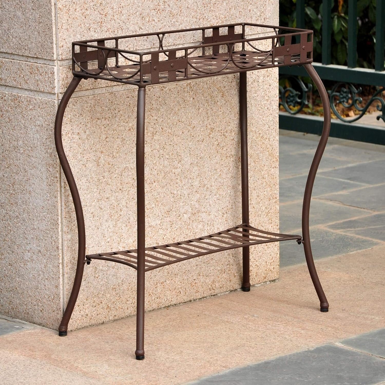 YING Sante Fe Rectangular Plant Stand Rustic Brown - Walmart.com