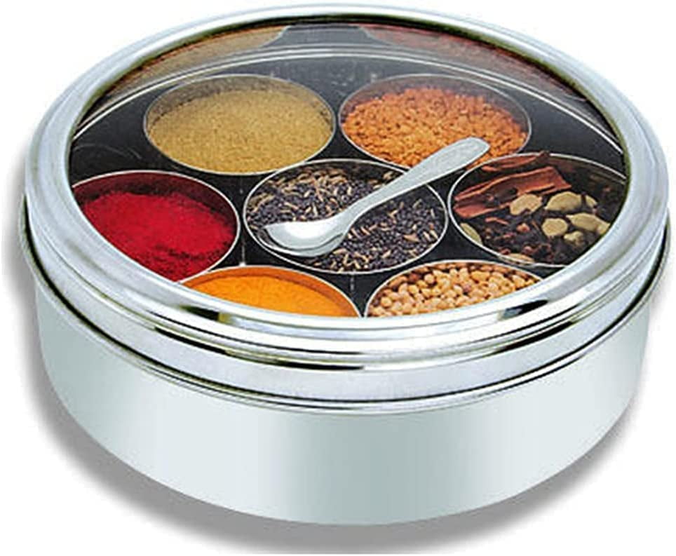 YING See Through Masala Dabba, Masala Box,Steel Masala Dabba, Indian ...