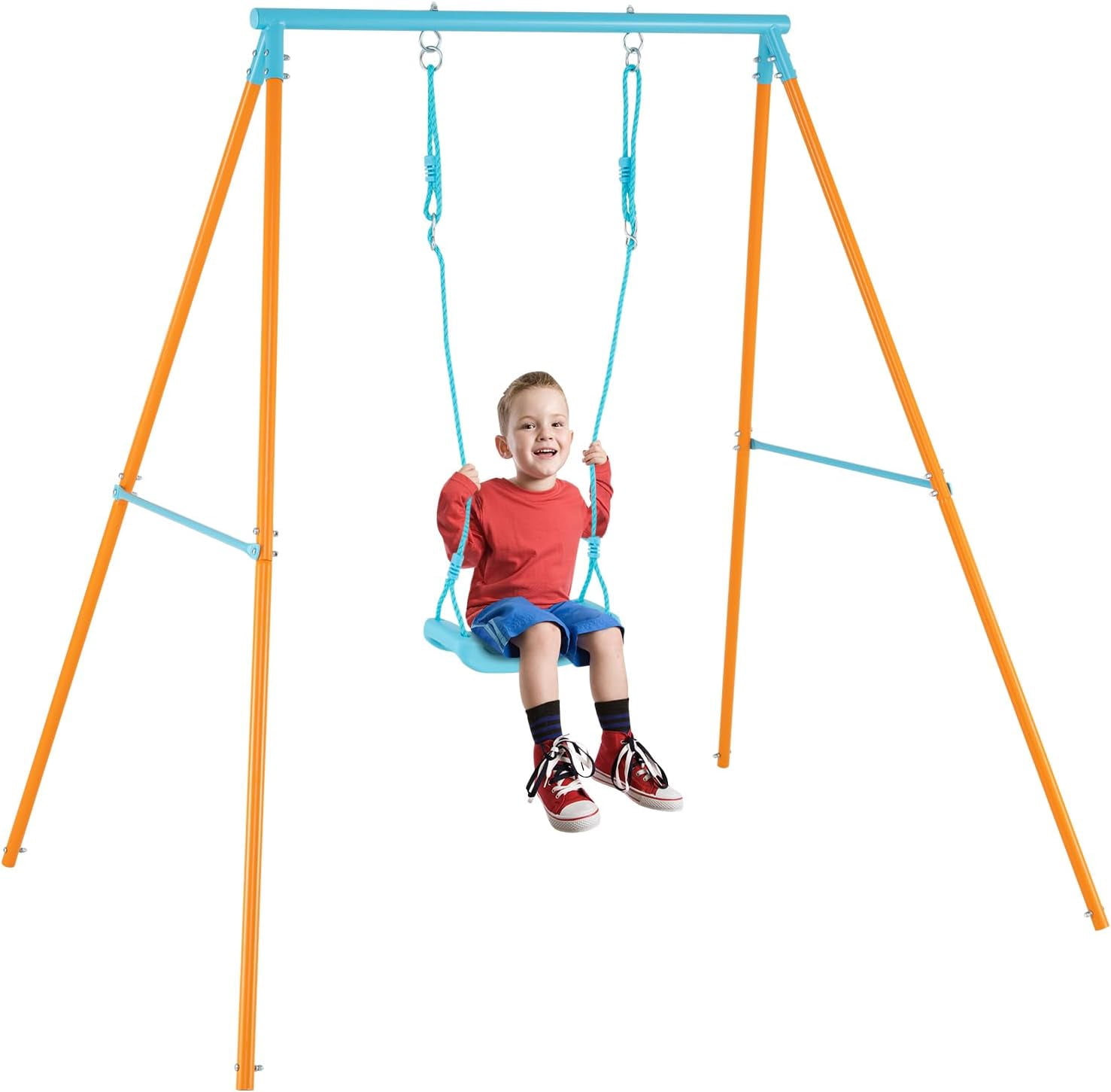 YING Versatile A-Frame Swing Stand Adjustable Toddler Swing Set With ...