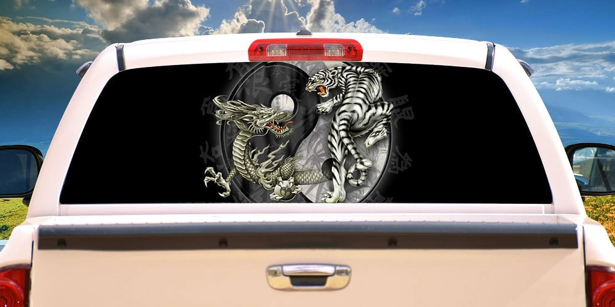 YING YANG Rear Window Graphic back truck decal suv view thru vinyl Yin ...